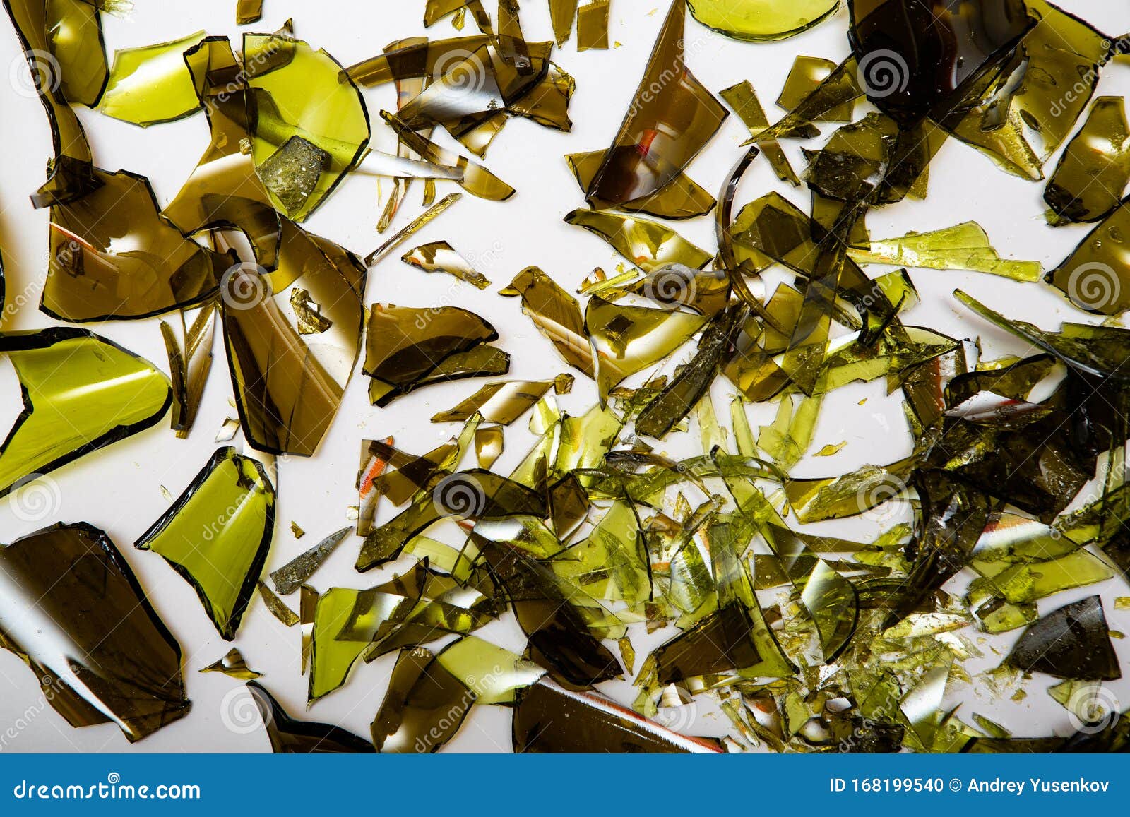 Broken Glass Wine Bottles on a White Background Stock Photo - Image of ...