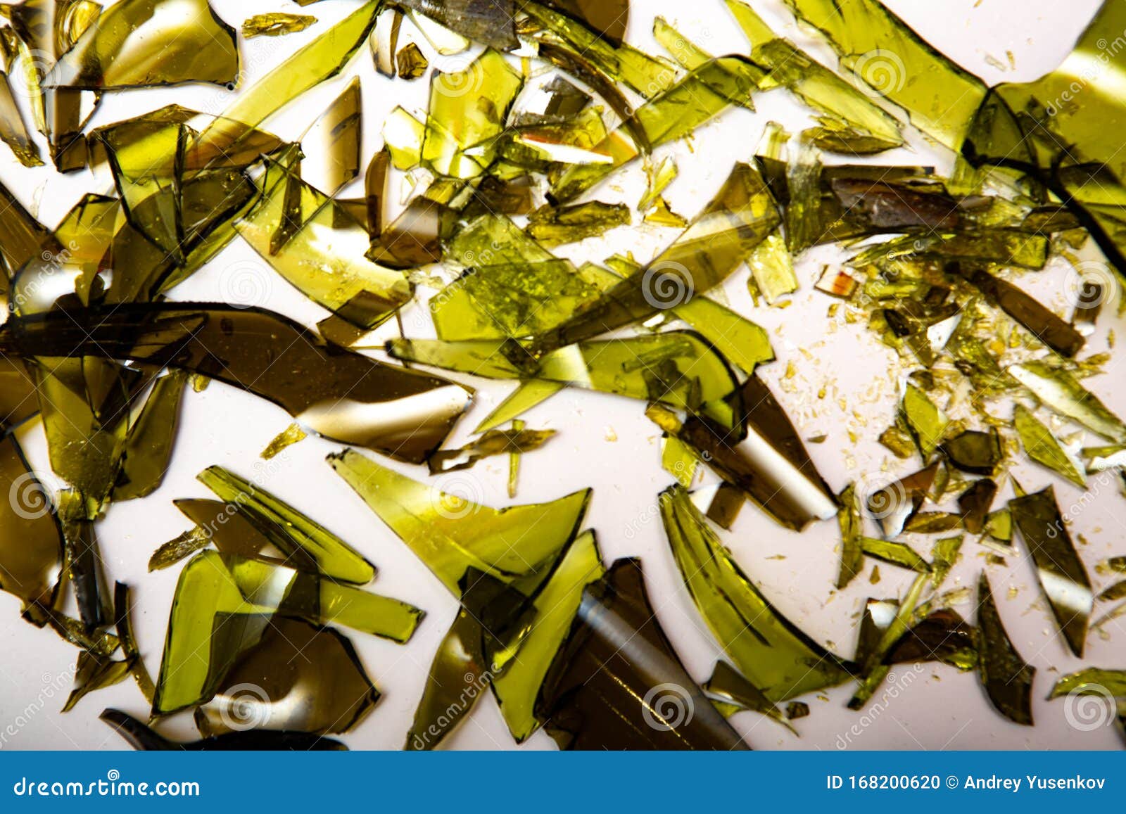 Broken Glass Wine Bottles on a White Background Stock Photo - Image of ...