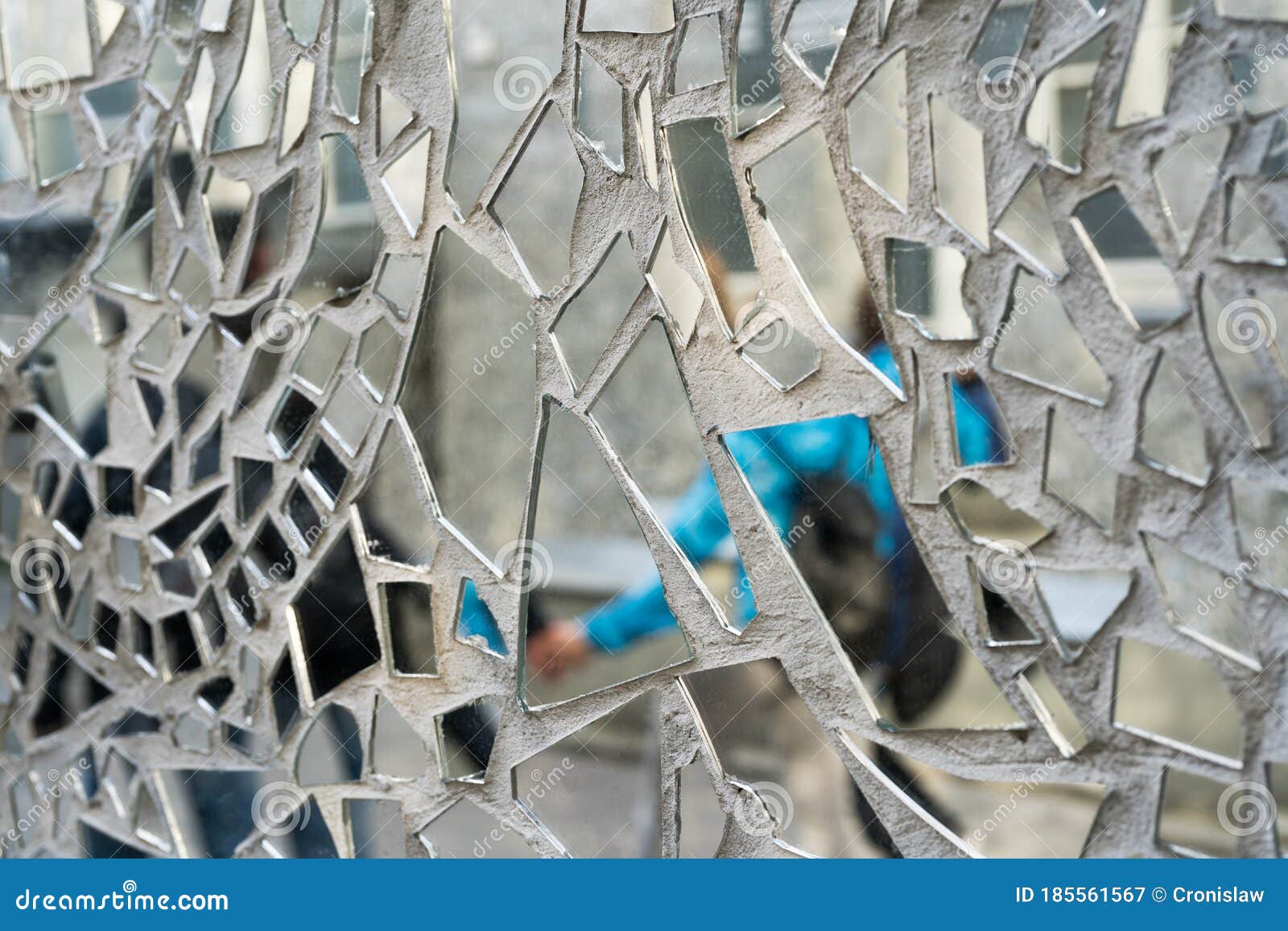 Shards of a Mirror Glass Pattern on a Wall Stock Image - Image of ...