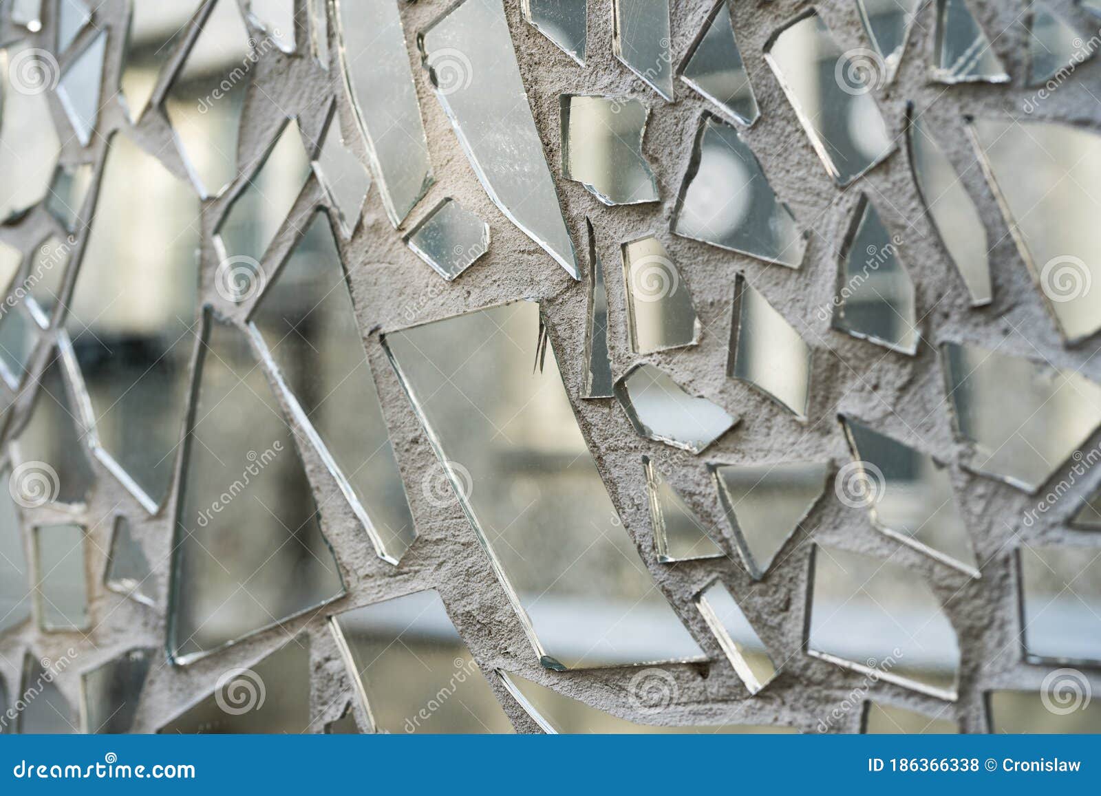 Shards of a Mirror Glass Pattern on a Wall Stock Photo - Image of glass ...