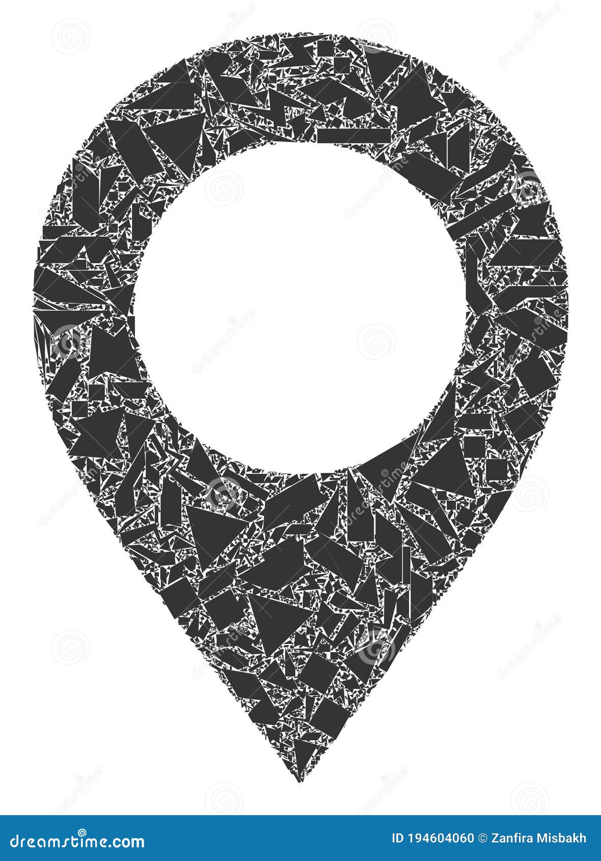 Shards Mosaic Map Pointer Icon Stock Vector - Illustration of pattern ...