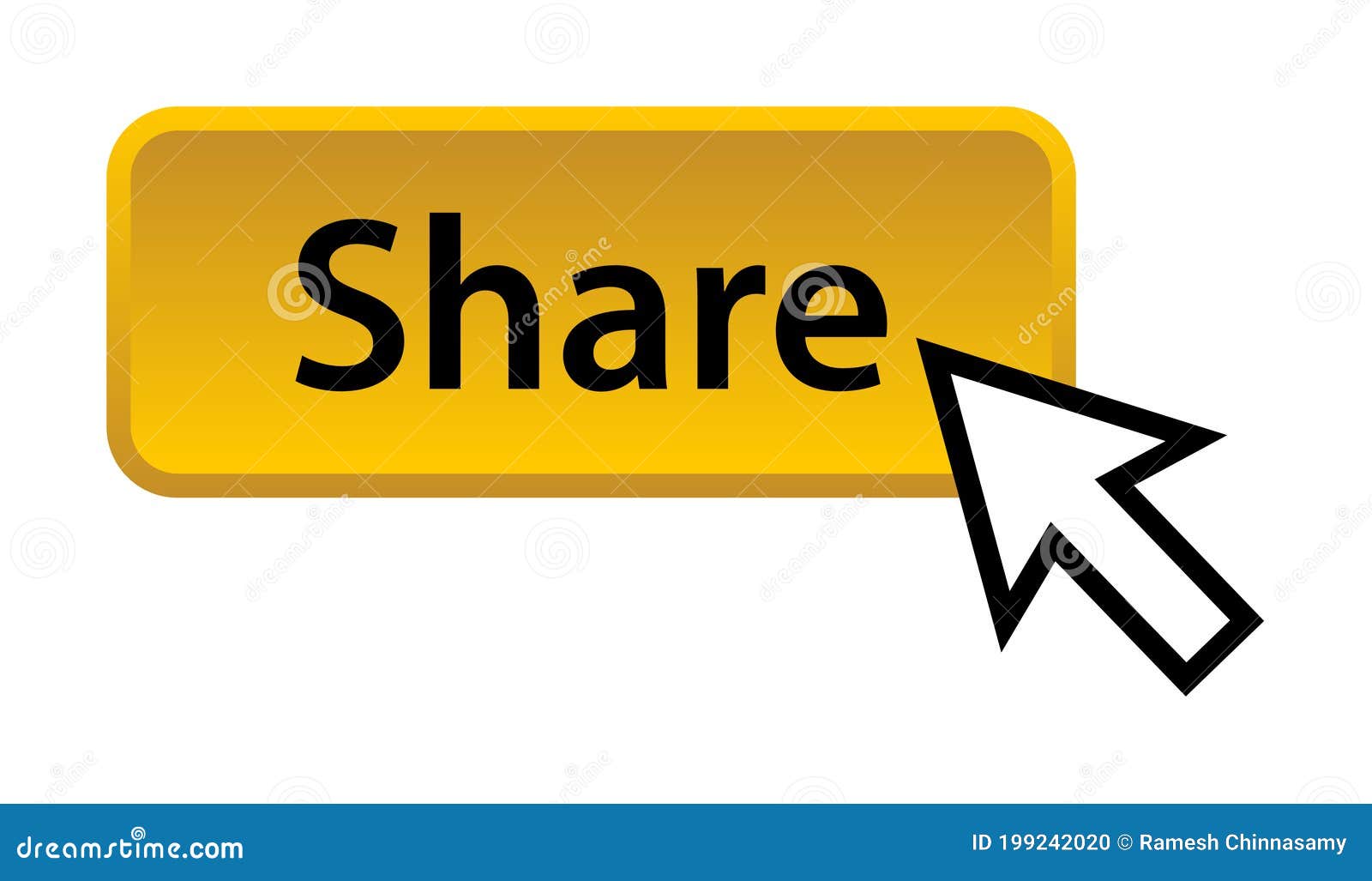 Share button stock vector. Illustration of element, hand - 199242020
