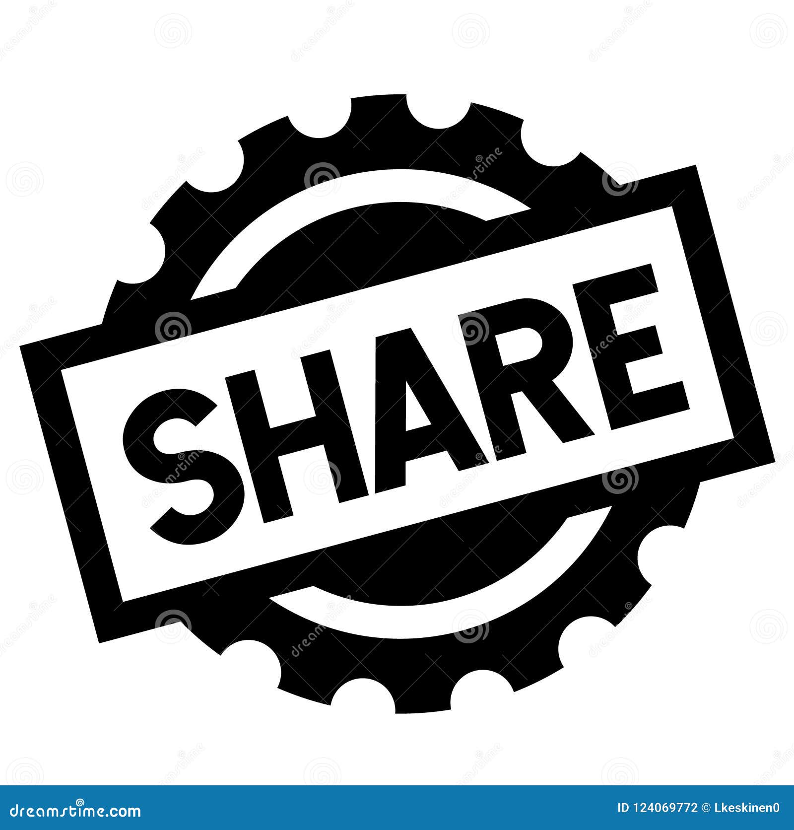Share black stamp stock vector. Illustration of icon - 124069772