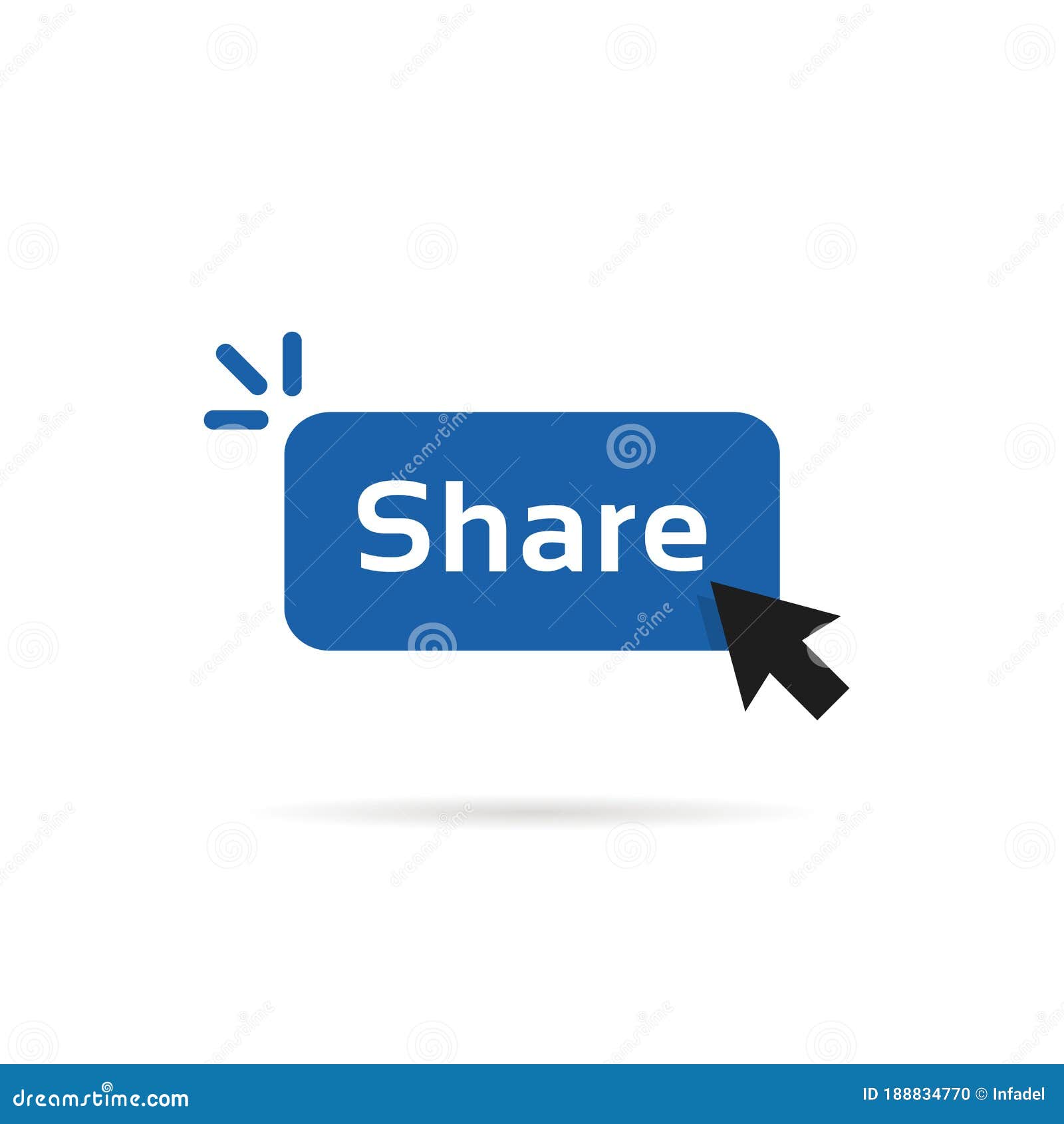Share Blue Button with Cursor Arrow Stock Vector - Illustration of ...