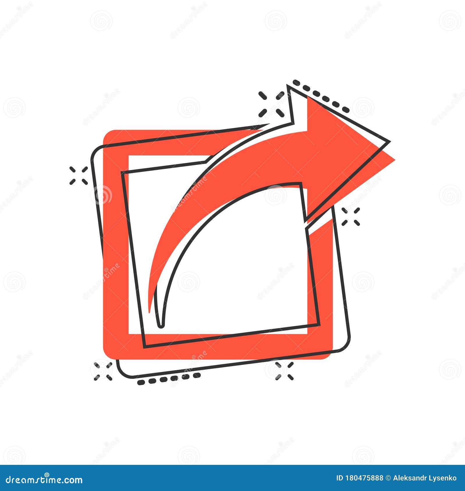 Share Button Icon in Comic Style. Arrow Cartoon Sign Vector ...