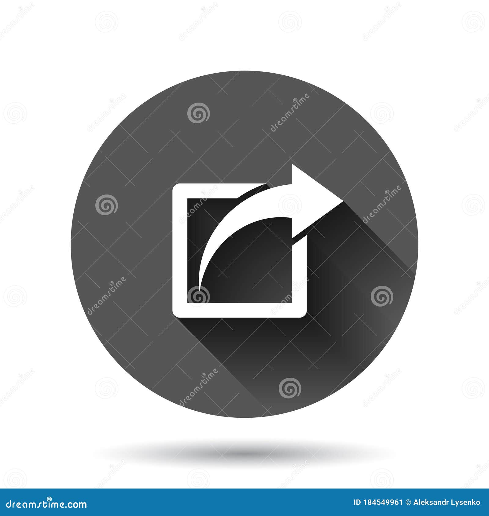 Share Button Icon in Flat Style. Arrow Sign Vector Illustration on ...