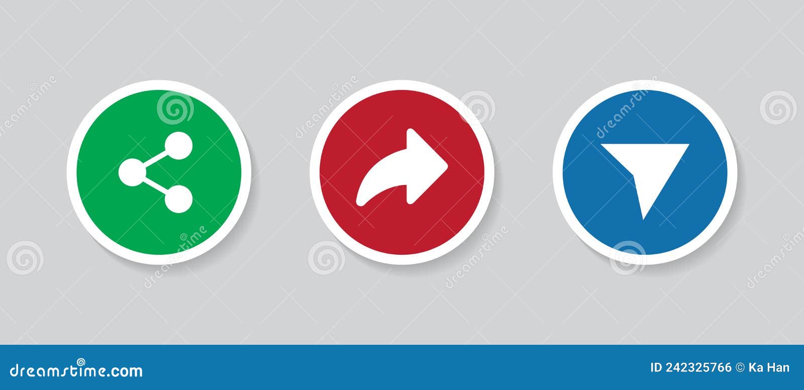 Share Button Icon Set Collection in Flat Style Stock Vector ...