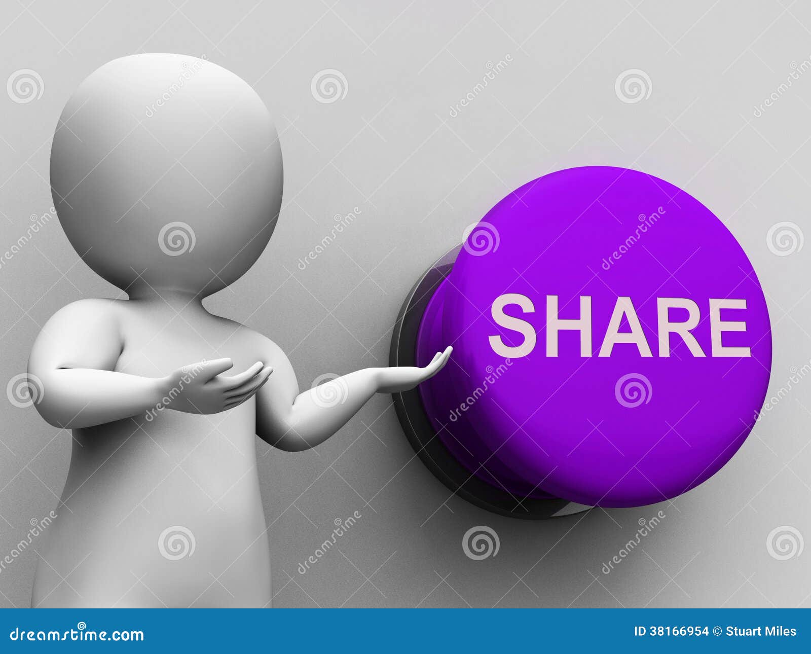 Share Button Means Sharing Recommending Stock Illustration ...