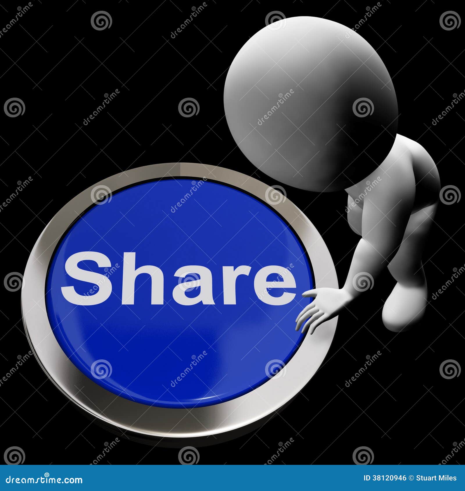 Share Button Means Sharing with and Showing Stock Illustration ...