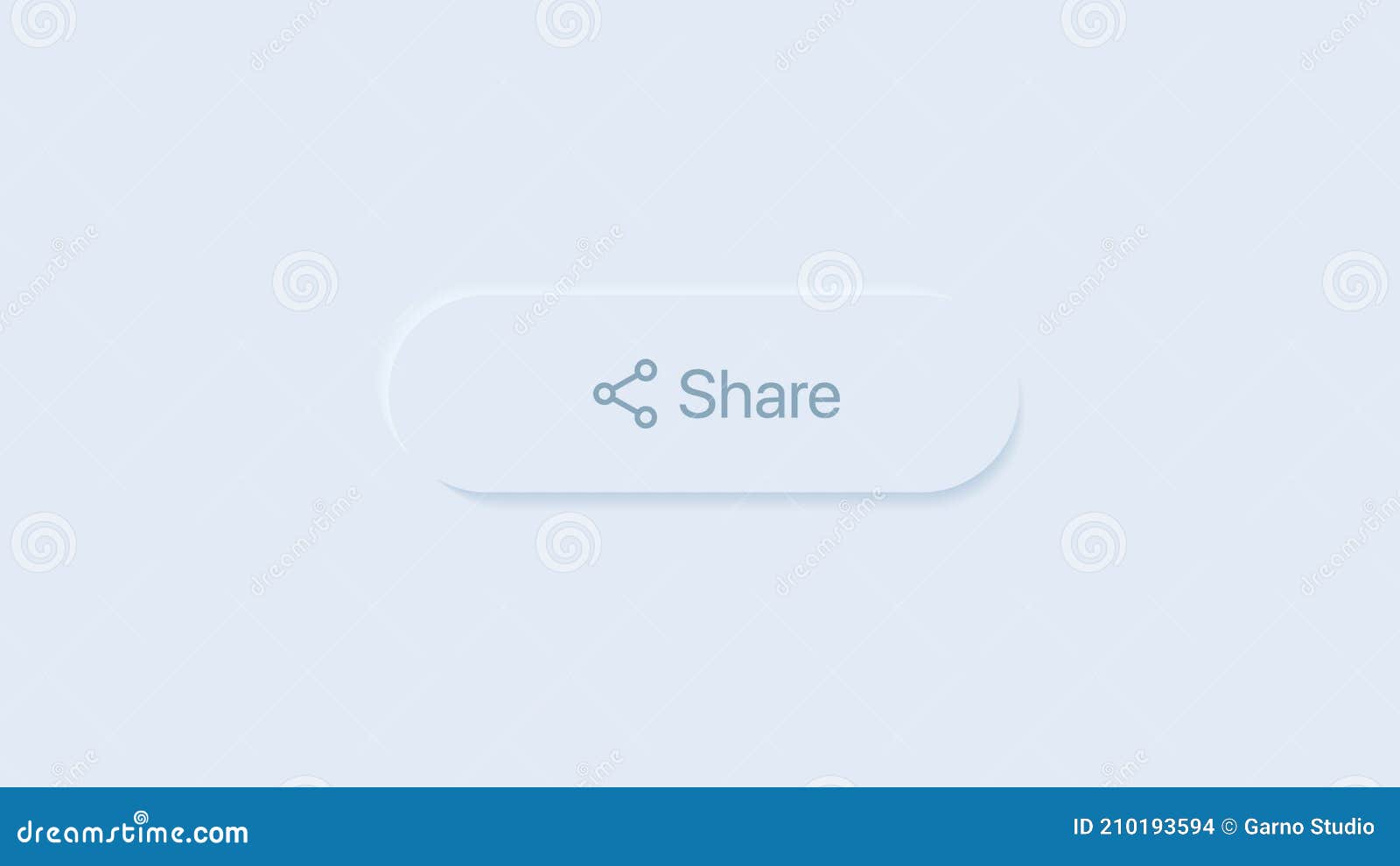 Share Button Template In Neumorphism Style. Vector Illustration On ...