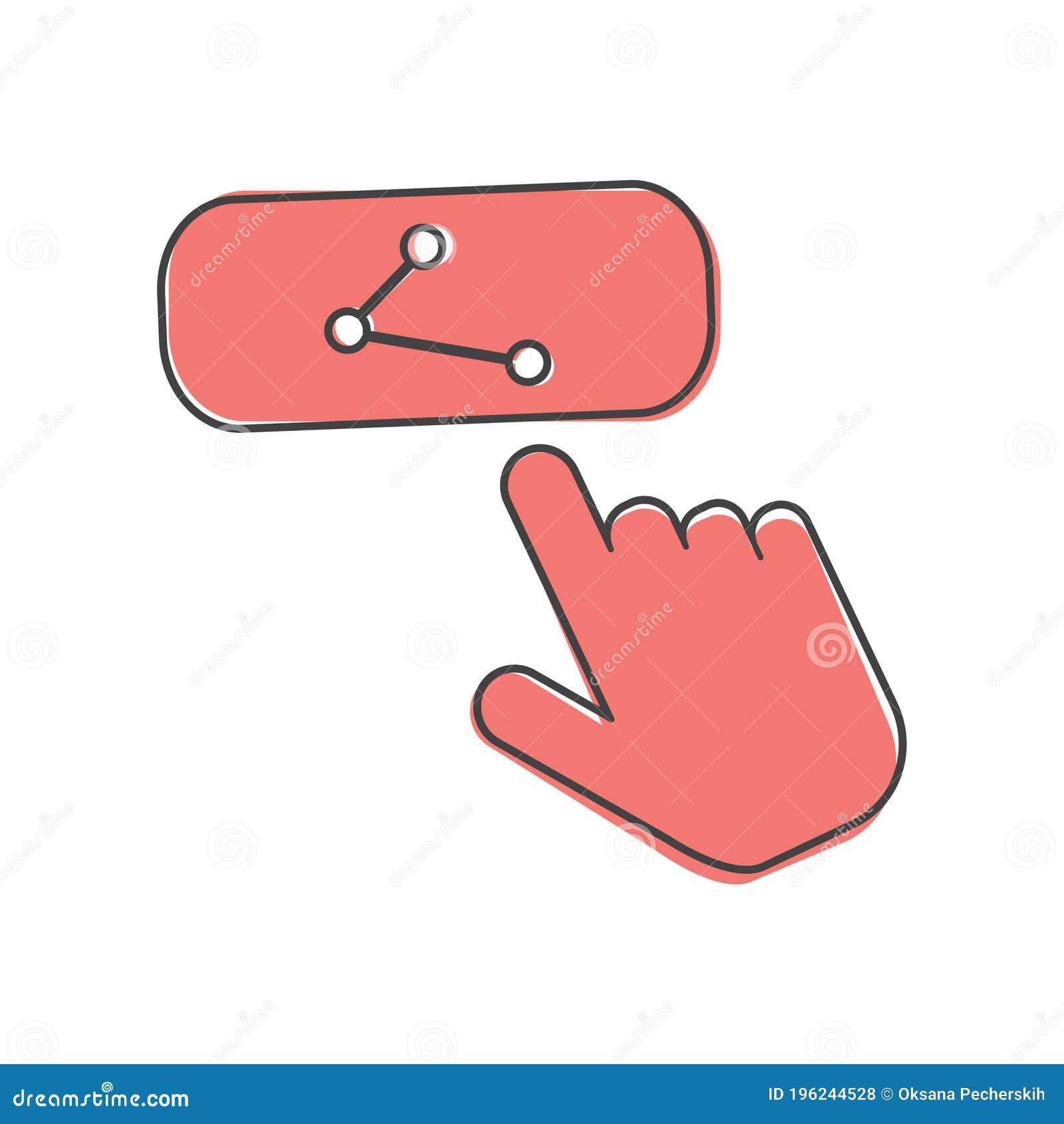 Share Button Vector Icon.the Hand Presses the Share Button Internet ...
