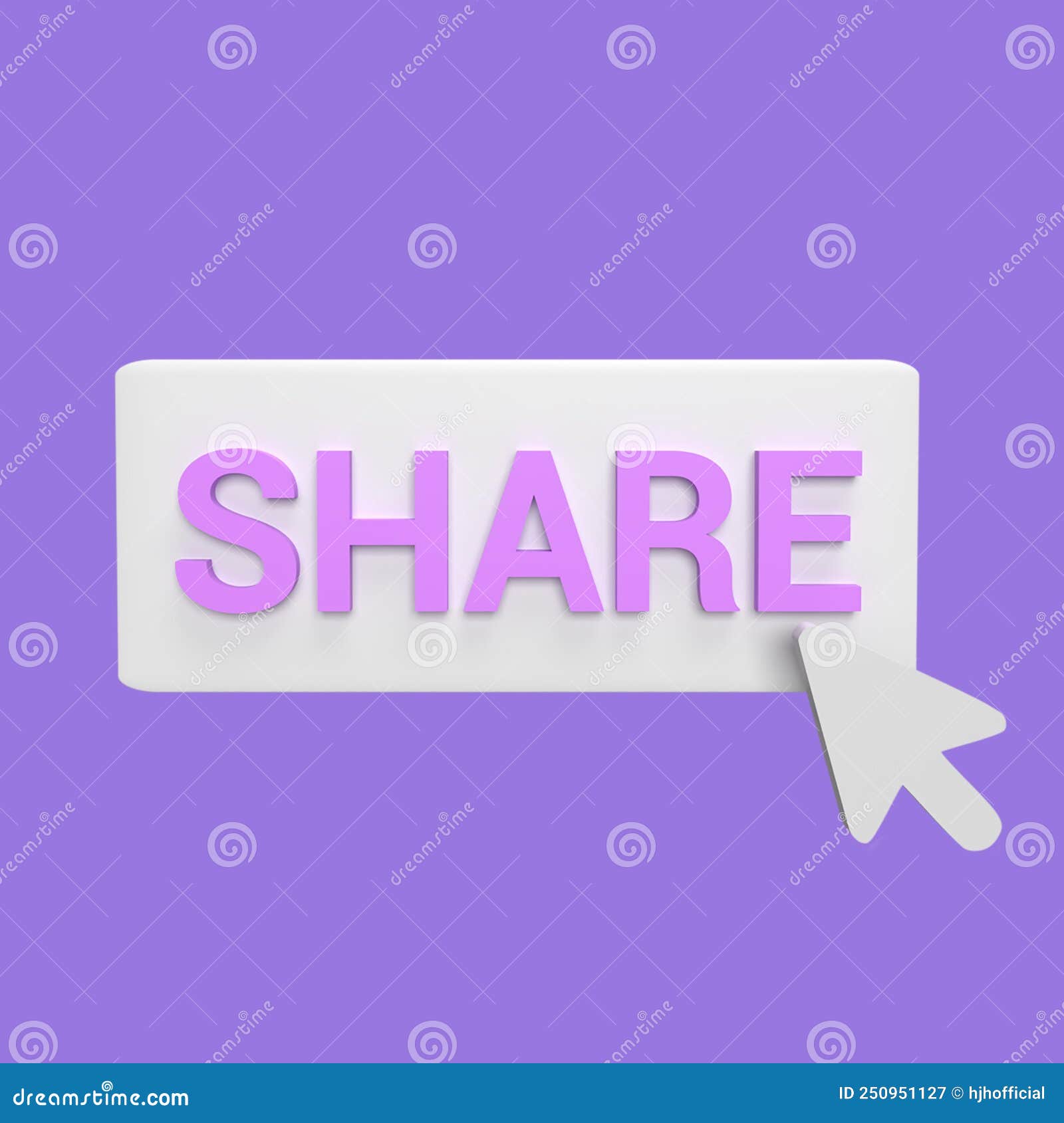 Share Click with Cursor 3d Icon Model Cartoon Style Concept. Render ...