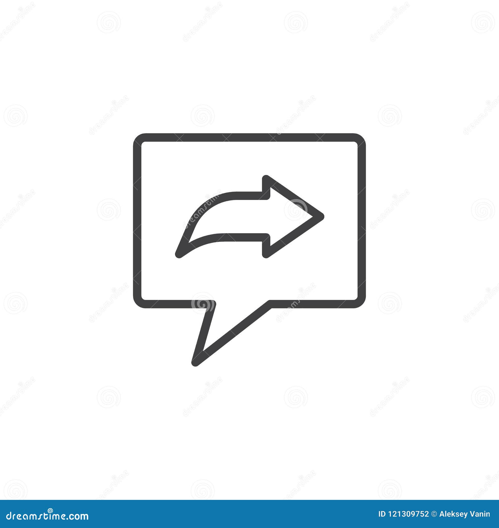 Share comment outline icon stock vector. Illustration of social - 121309752