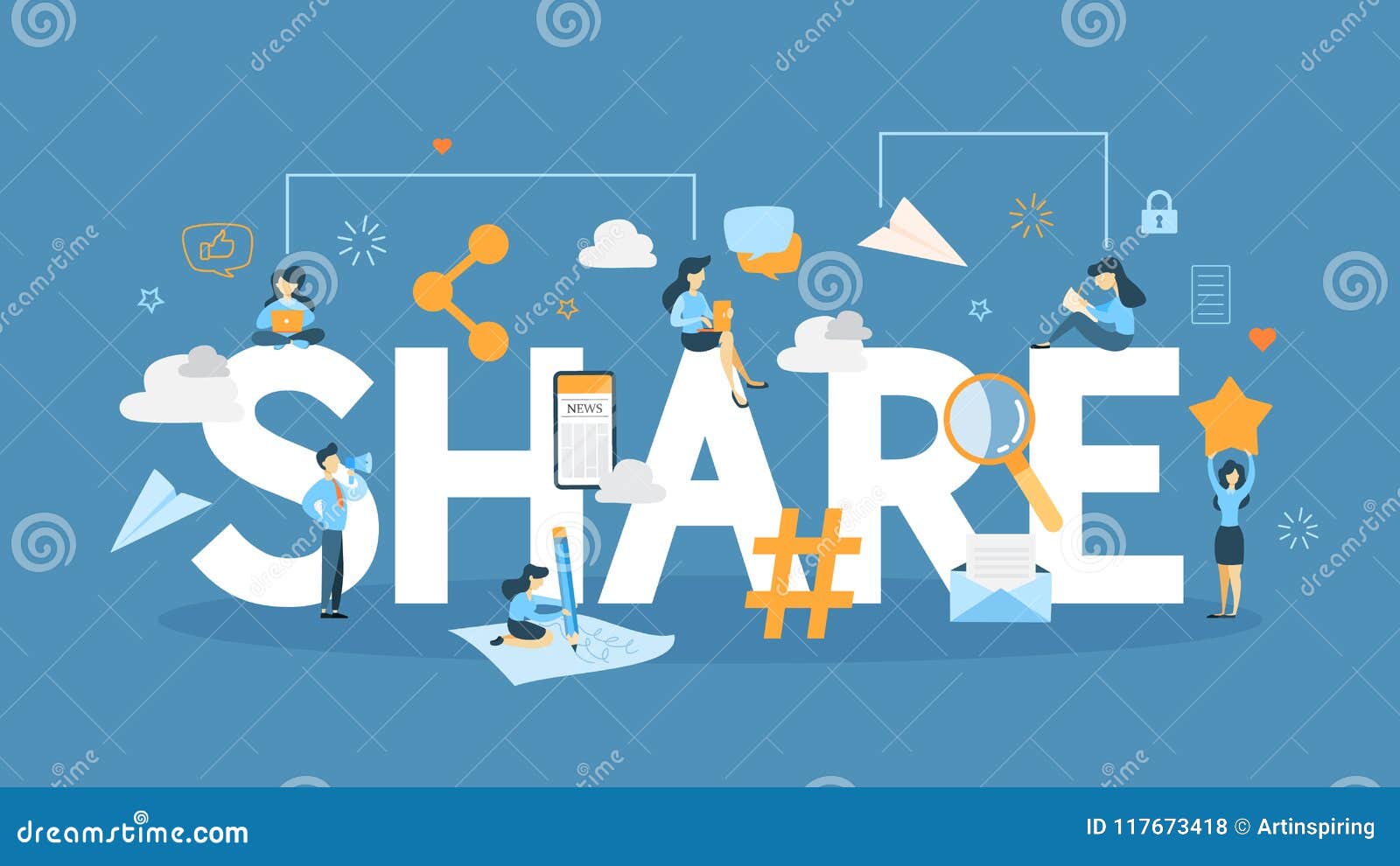 Share Concept Illustration. Stock Vector - Illustration of information ...