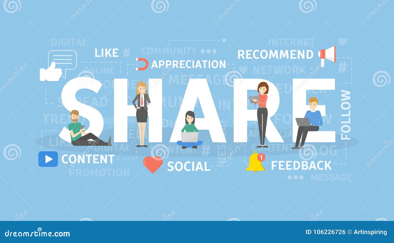 Share Concept Illustration. Stock Vector - Illustration of messenger ...