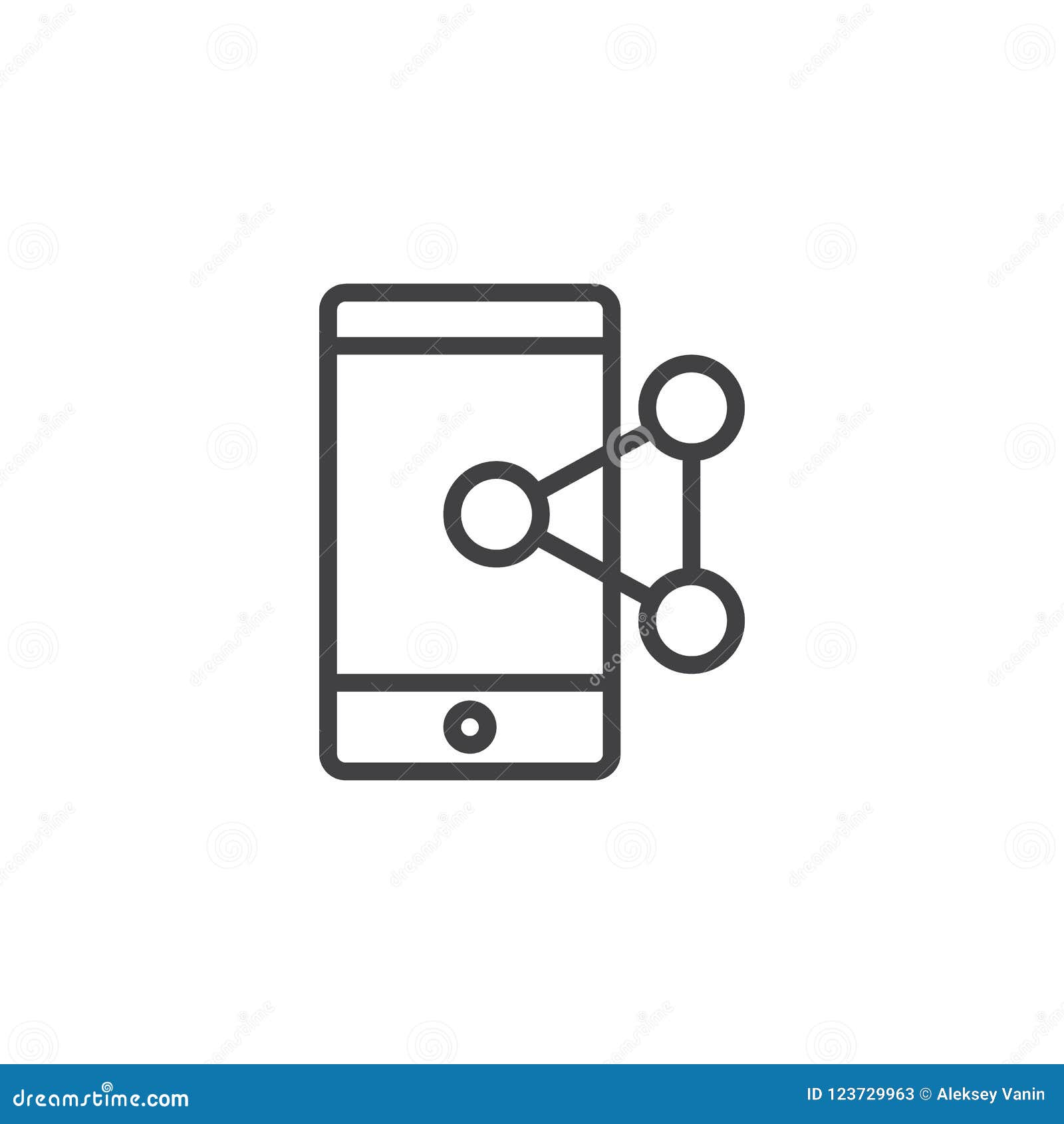 Share Connect Mobile Phone Outline Icon Stock Vector - Illustration of ...