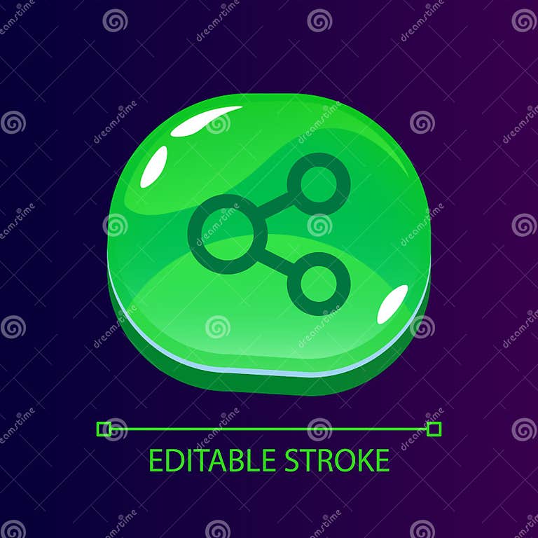 Share Content Glossy Ui Button with Linear Icon Stock Vector - Illustration of internet, shape ...