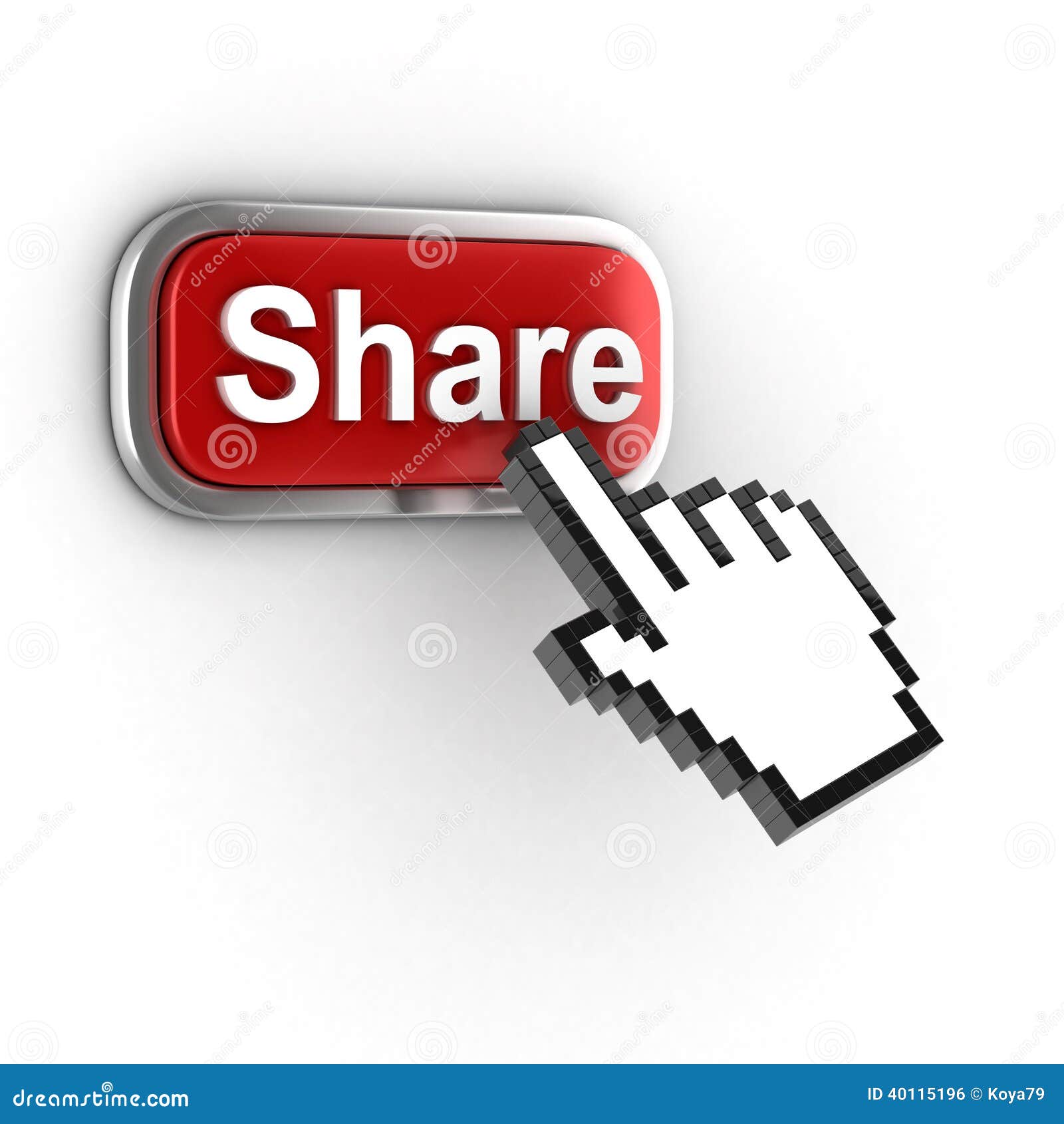 Share 3d button stock illustration. Illustration of hand - 40115196
