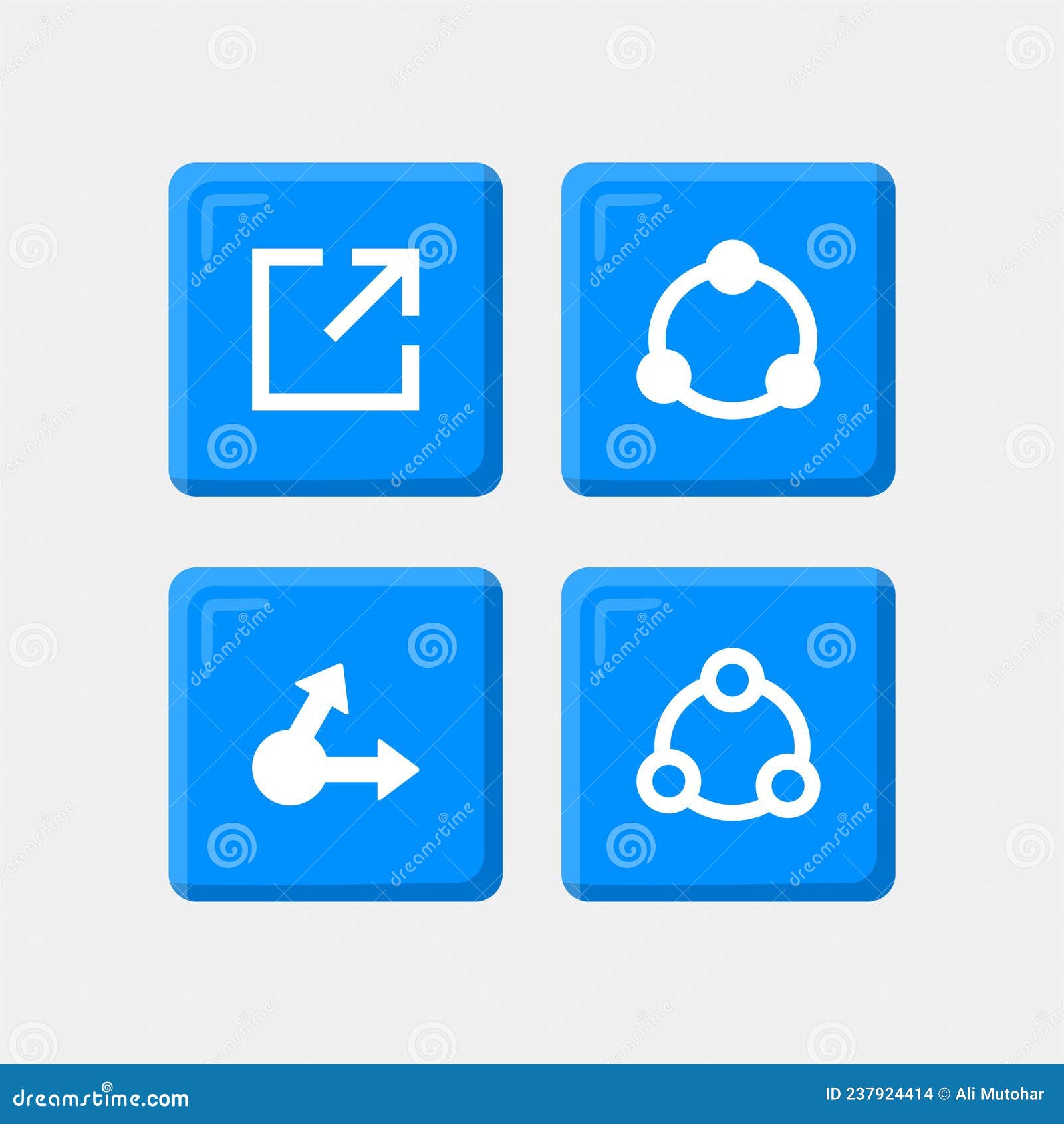 Share Blue Square 3d Set Icon Design Modern Style Stock Vector ...