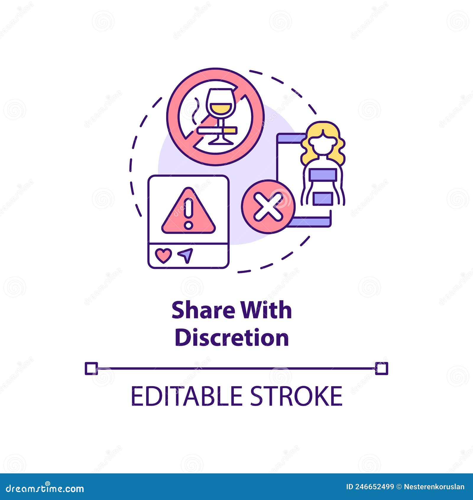 Share With Discretion Red Concept Icon Cartoon Vector | CartoonDealer ...