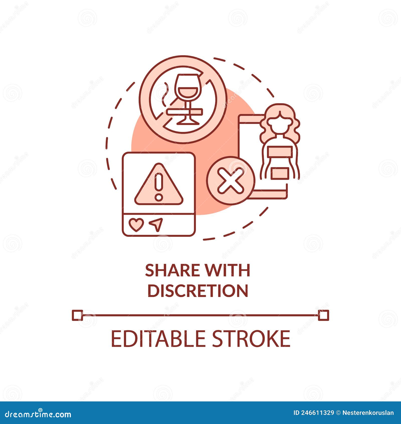 Share With Discretion Red Concept Icon Cartoon Vector | CartoonDealer ...