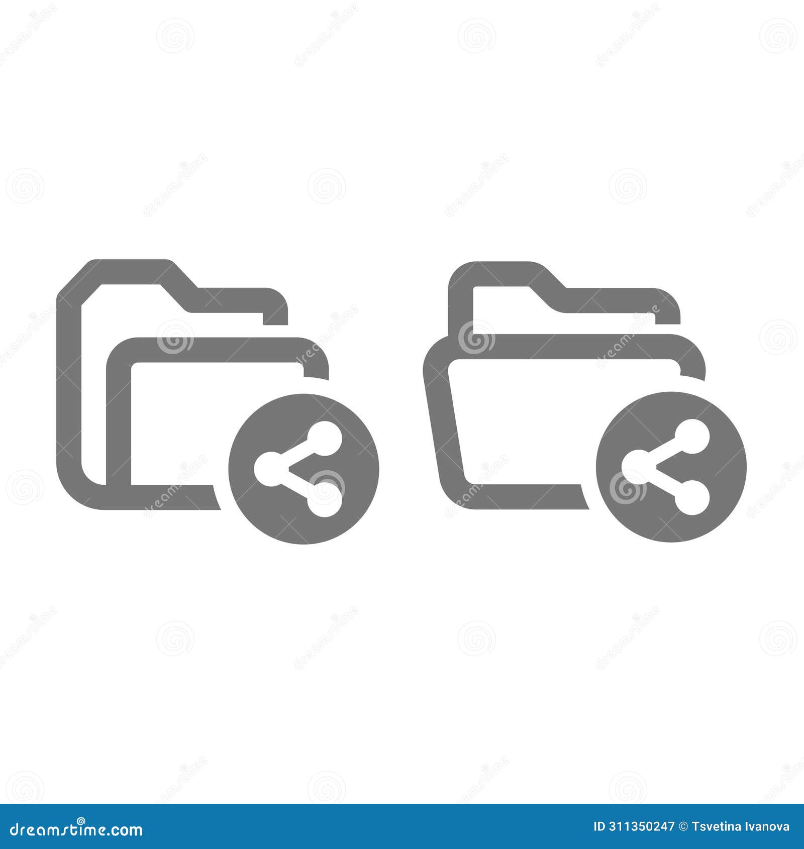Share File Icon, Share Folder Icon Vector Illustration | CartoonDealer ...