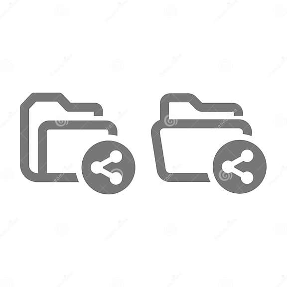 Share File or Folder Vector Icon Stock Vector - Illustration of flat ...