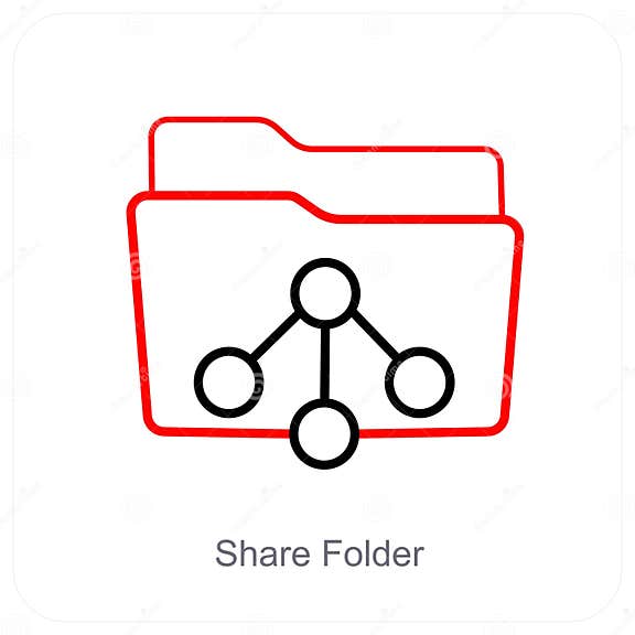Share Folder and Folder Icon Concept Stock Illustration - Illustration ...