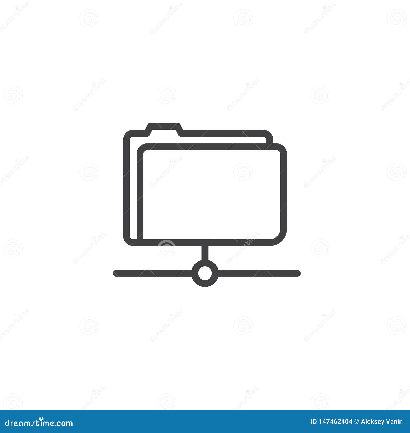 Share Folder Line Icon Stock Vector Illustration Of Connection 147462404
