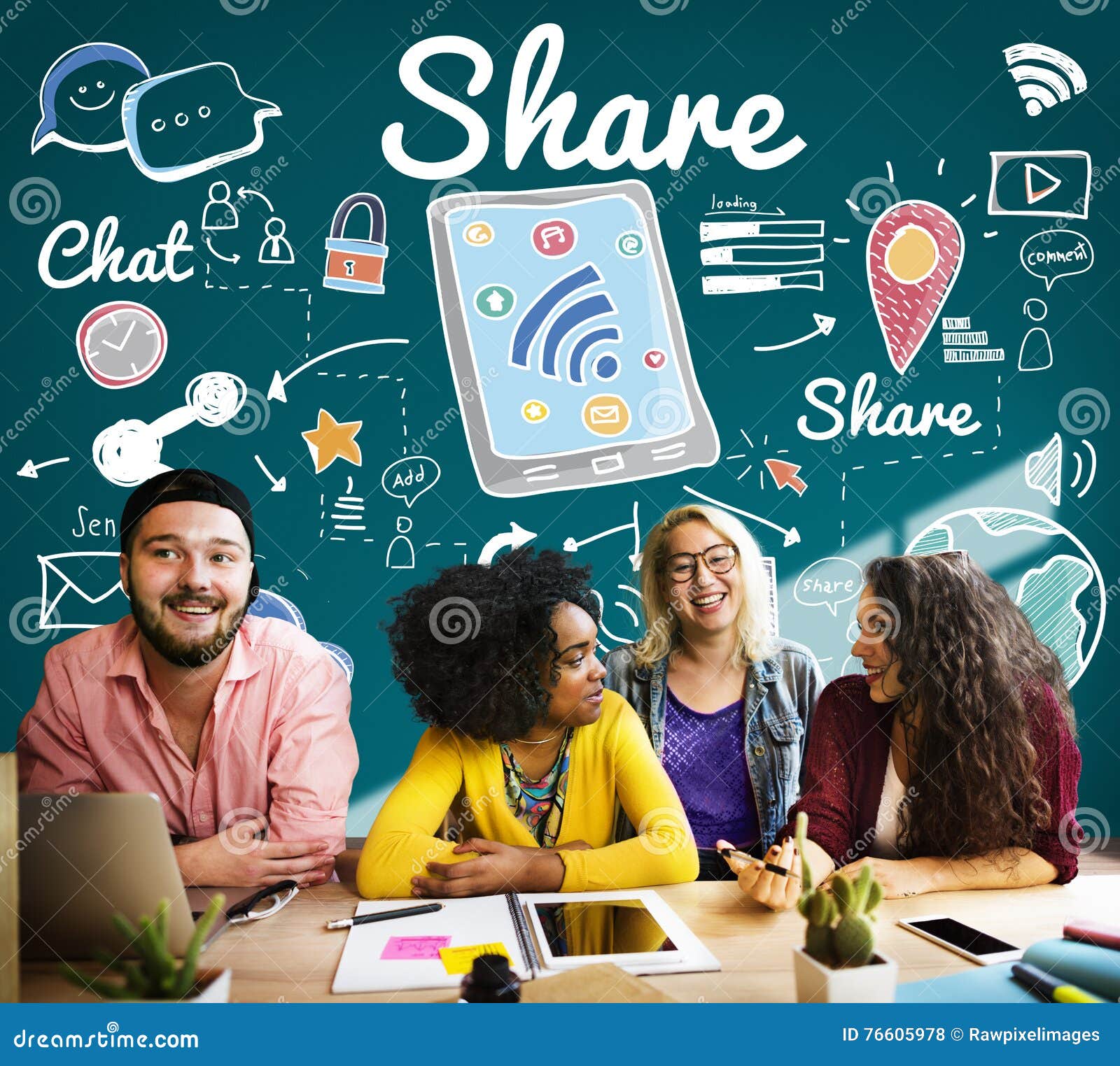 Share Global Communication Networking Portion Concept Stock Photo ...