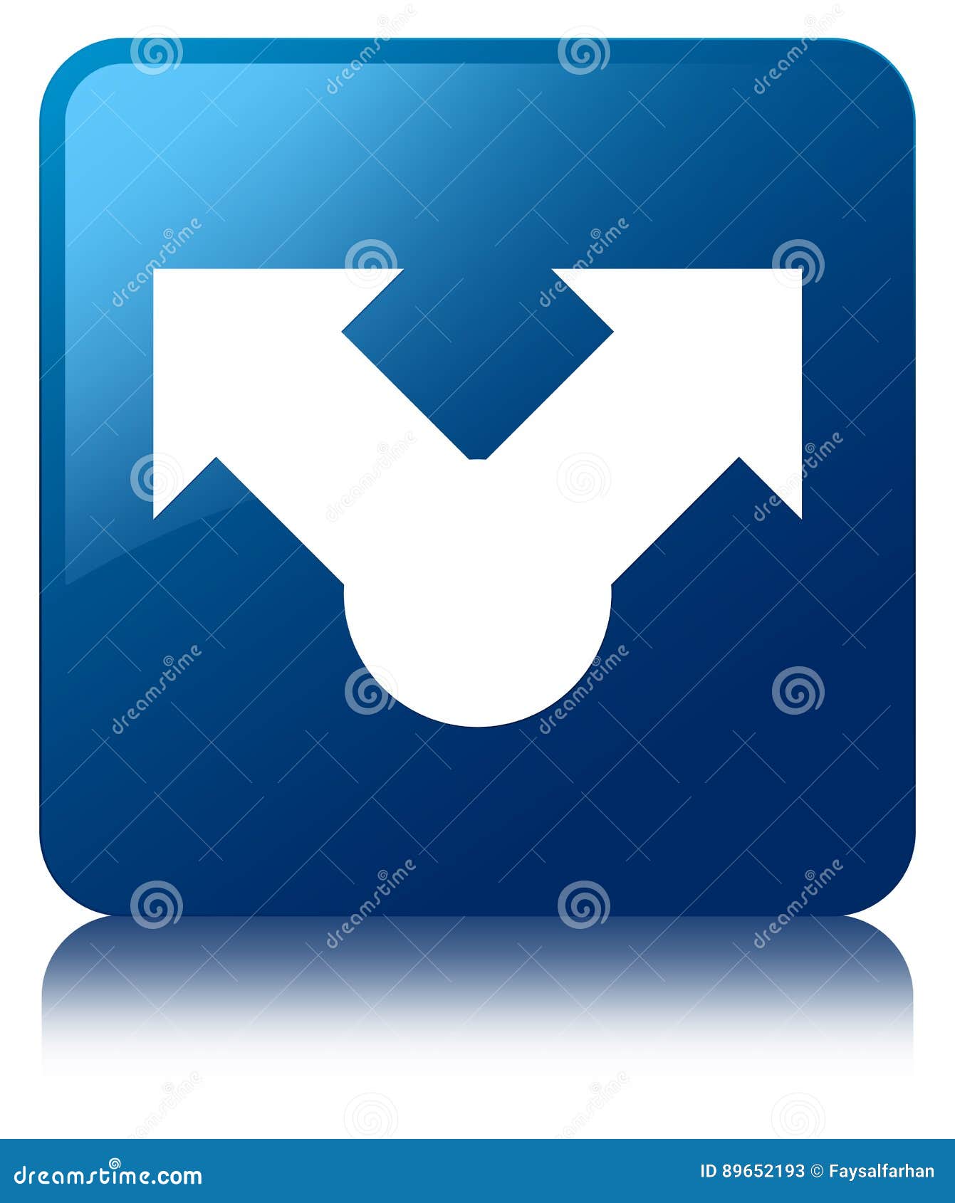 Share Icon Blue Square Button Stock Illustration - Illustration of ...