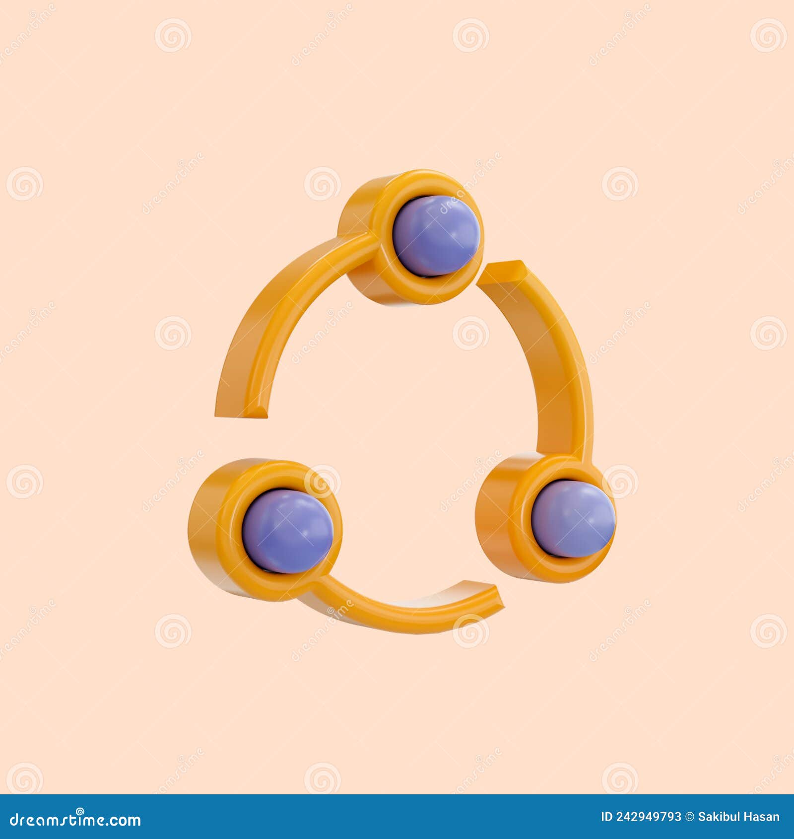 Share Icon 3d Render Concept for Connect Data Sharing Link Symbol ...