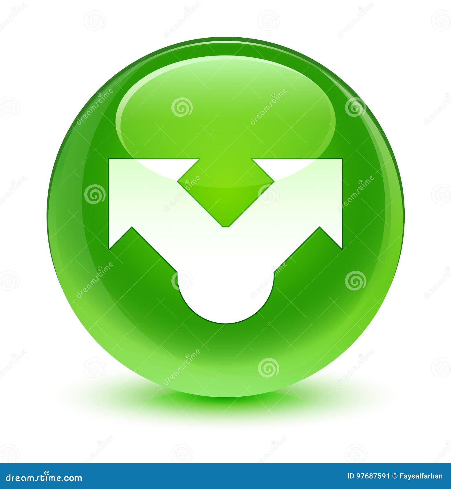 Share Icon Glassy Green Round Button Stock Illustration - Illustration ...