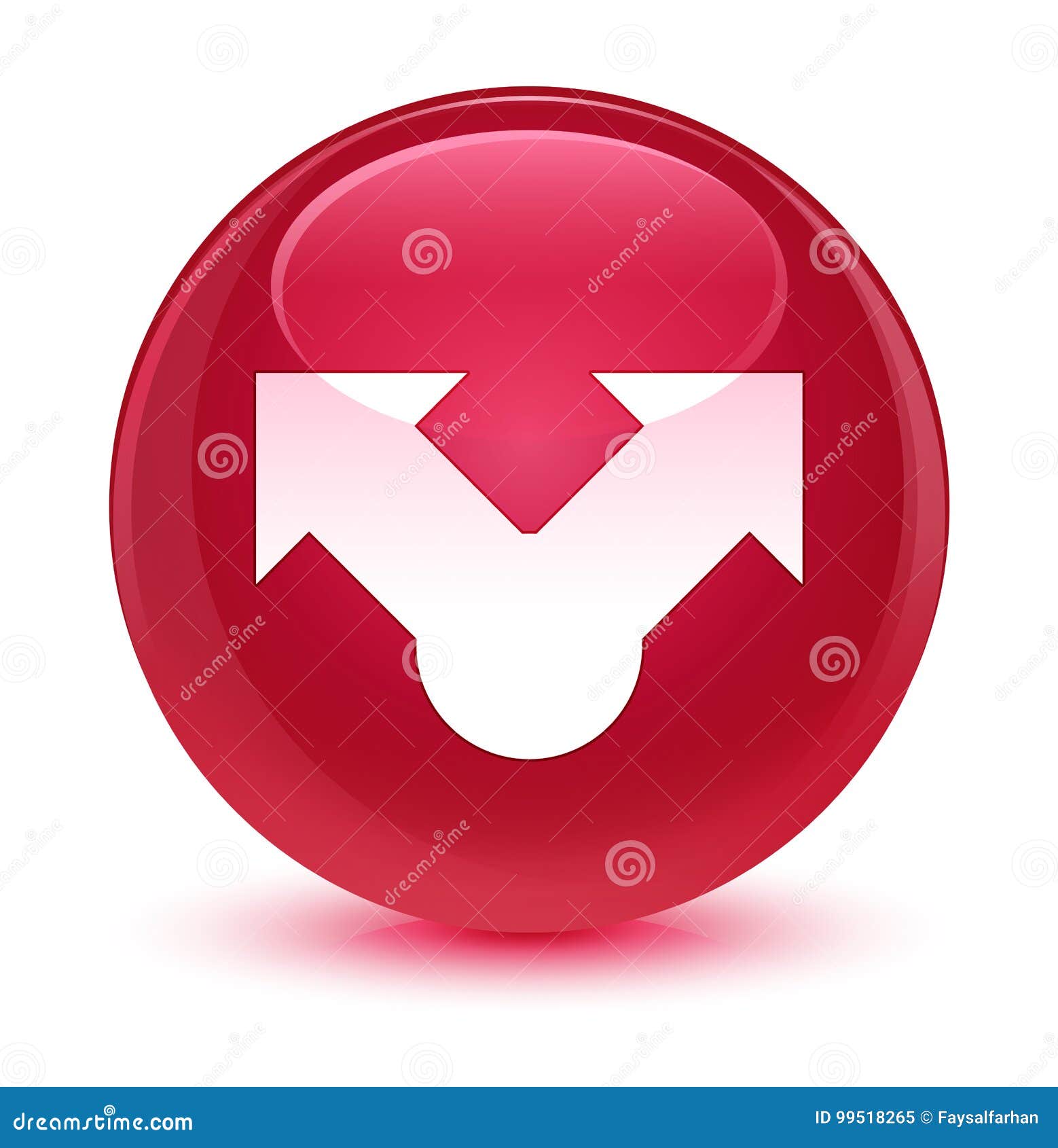 Share Icon Glassy Pink Round Button Stock Illustration - Illustration ...