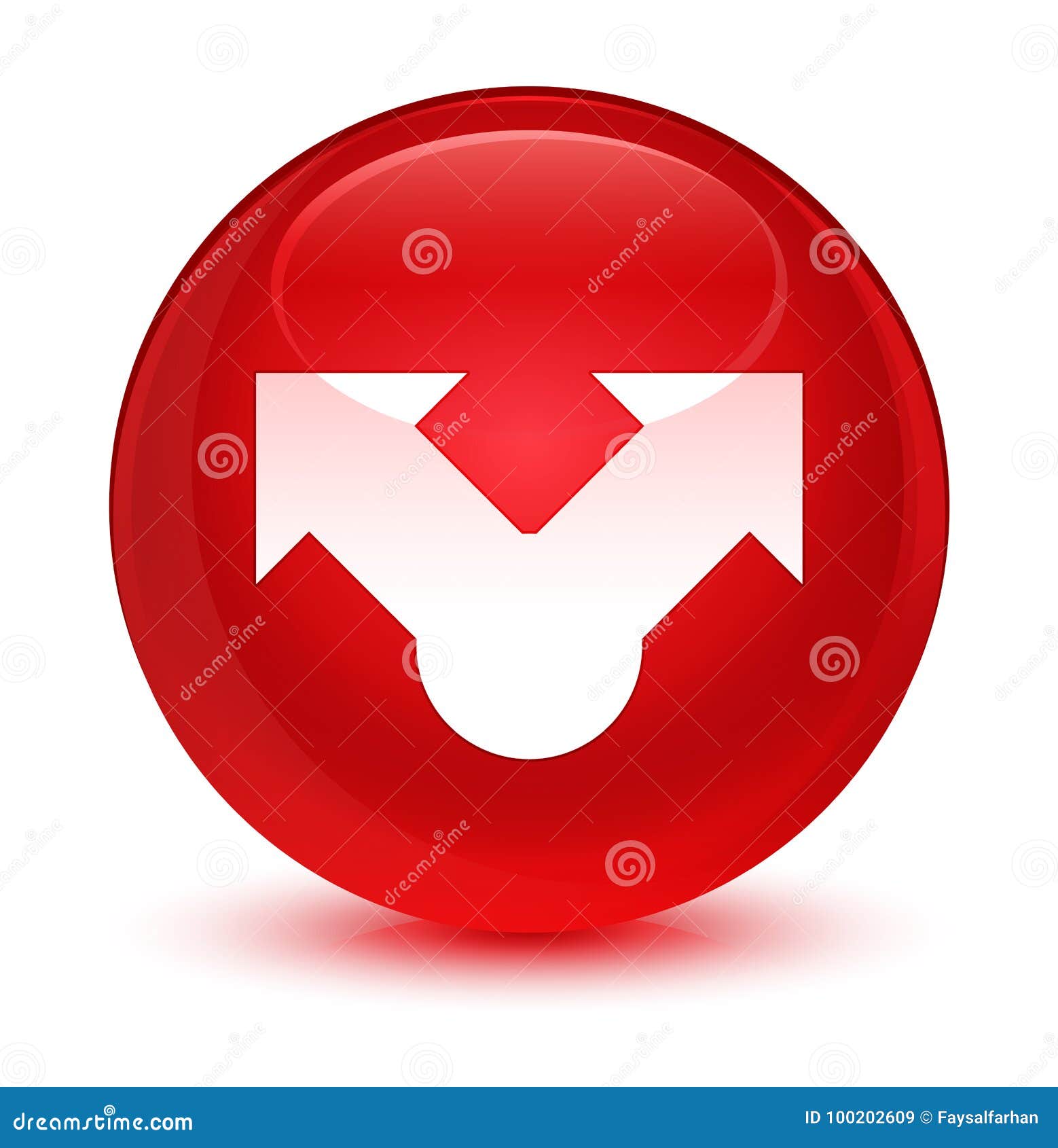 Share Icon Glassy Red Round Button Stock Illustration - Illustration of ...
