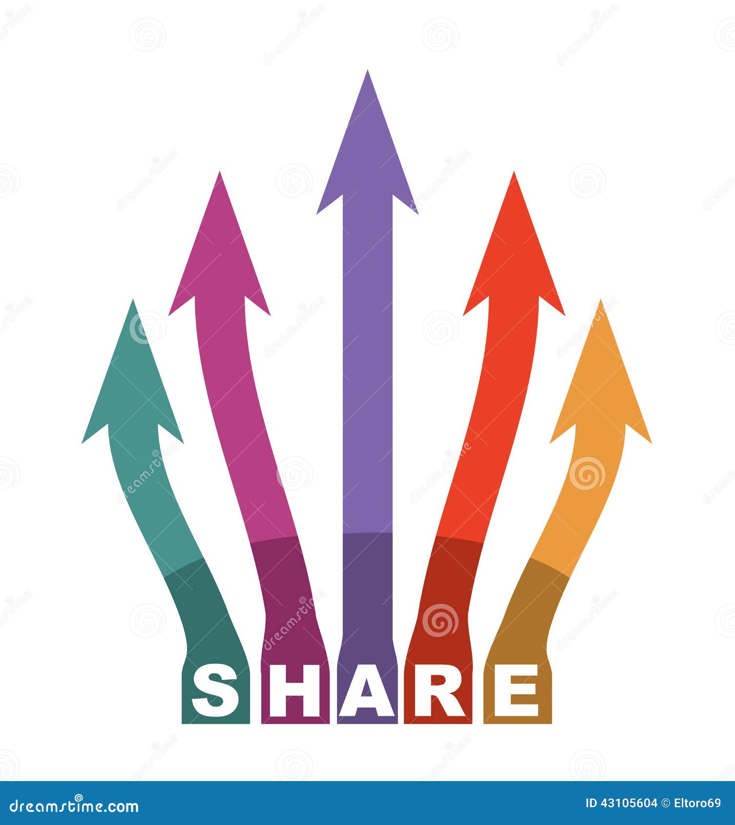 Share Icon Illustration with Arrows Stock Vector - Illustration of send ...