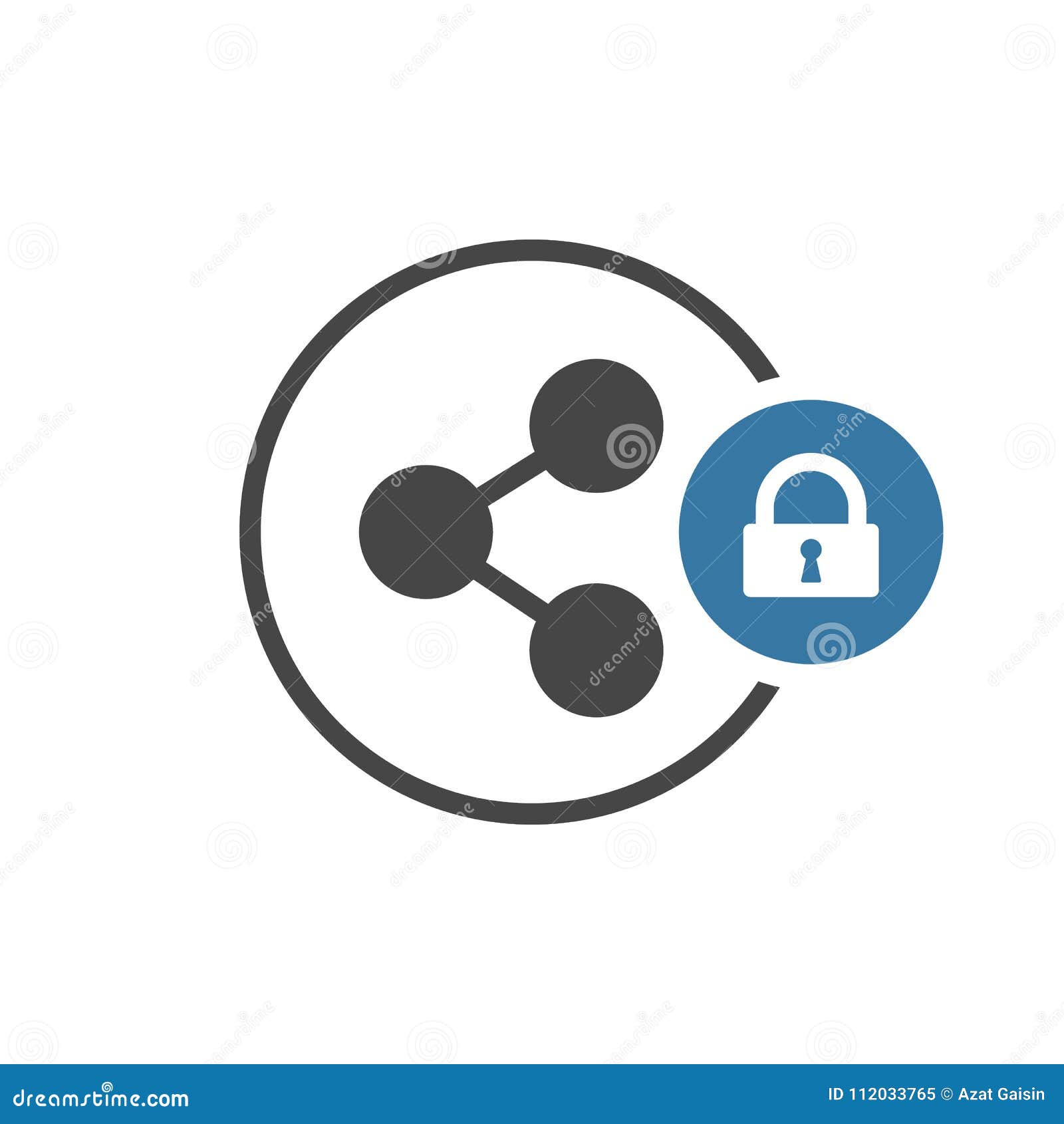 Share Icon with Padlock Sign. Share Icon and Security, Protection ...