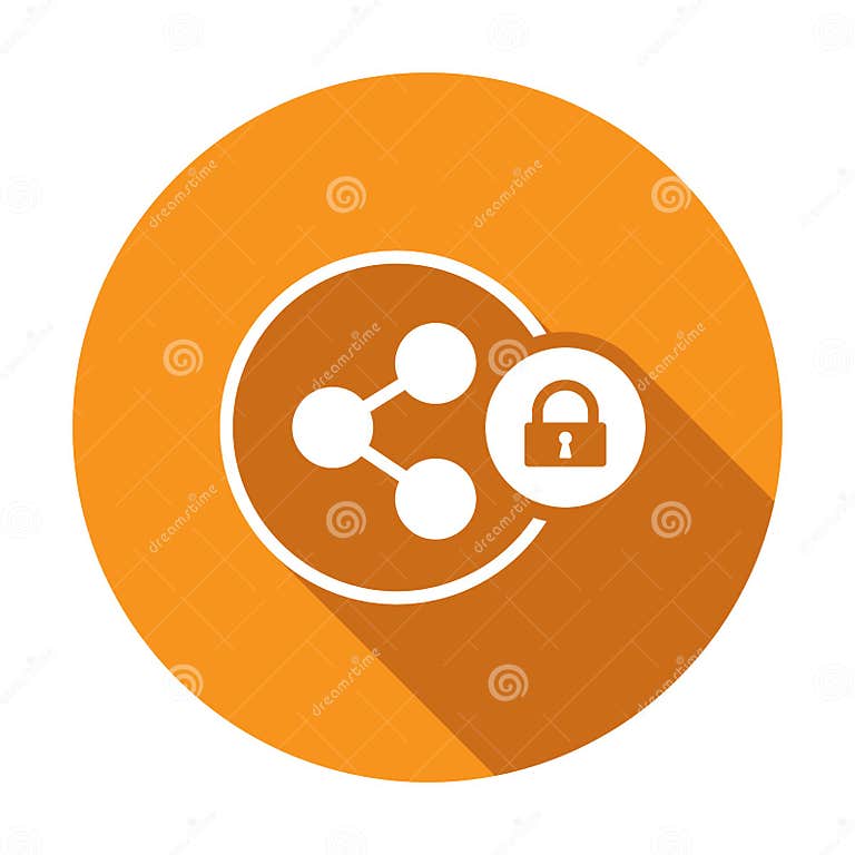 Share Icon with Padlock Sign. Share Icon and Security, Protection ...