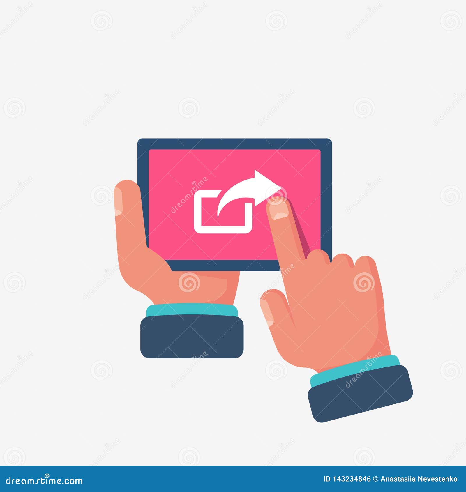 Share icon on the phone stock vector. Illustration of button - 143234846