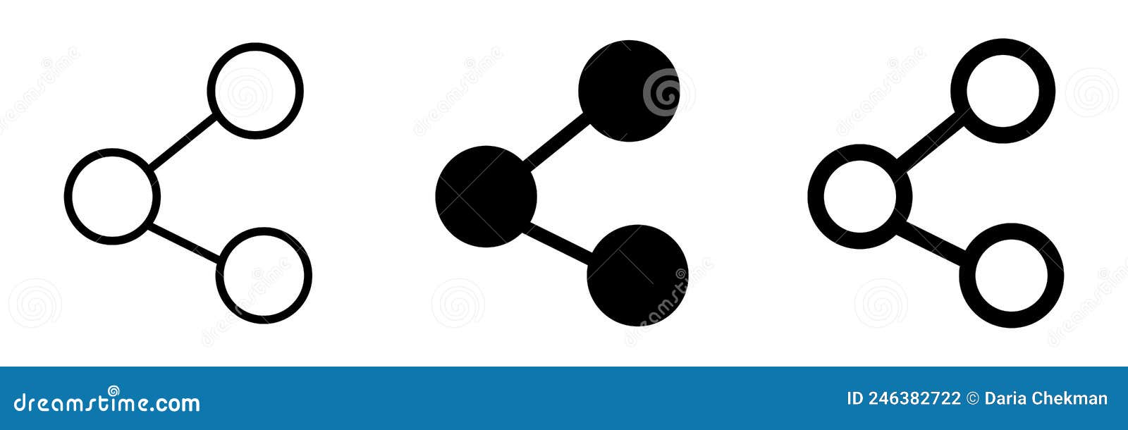 Share Icon Set Isolated on White Background. Flat and Line Style Stock ...