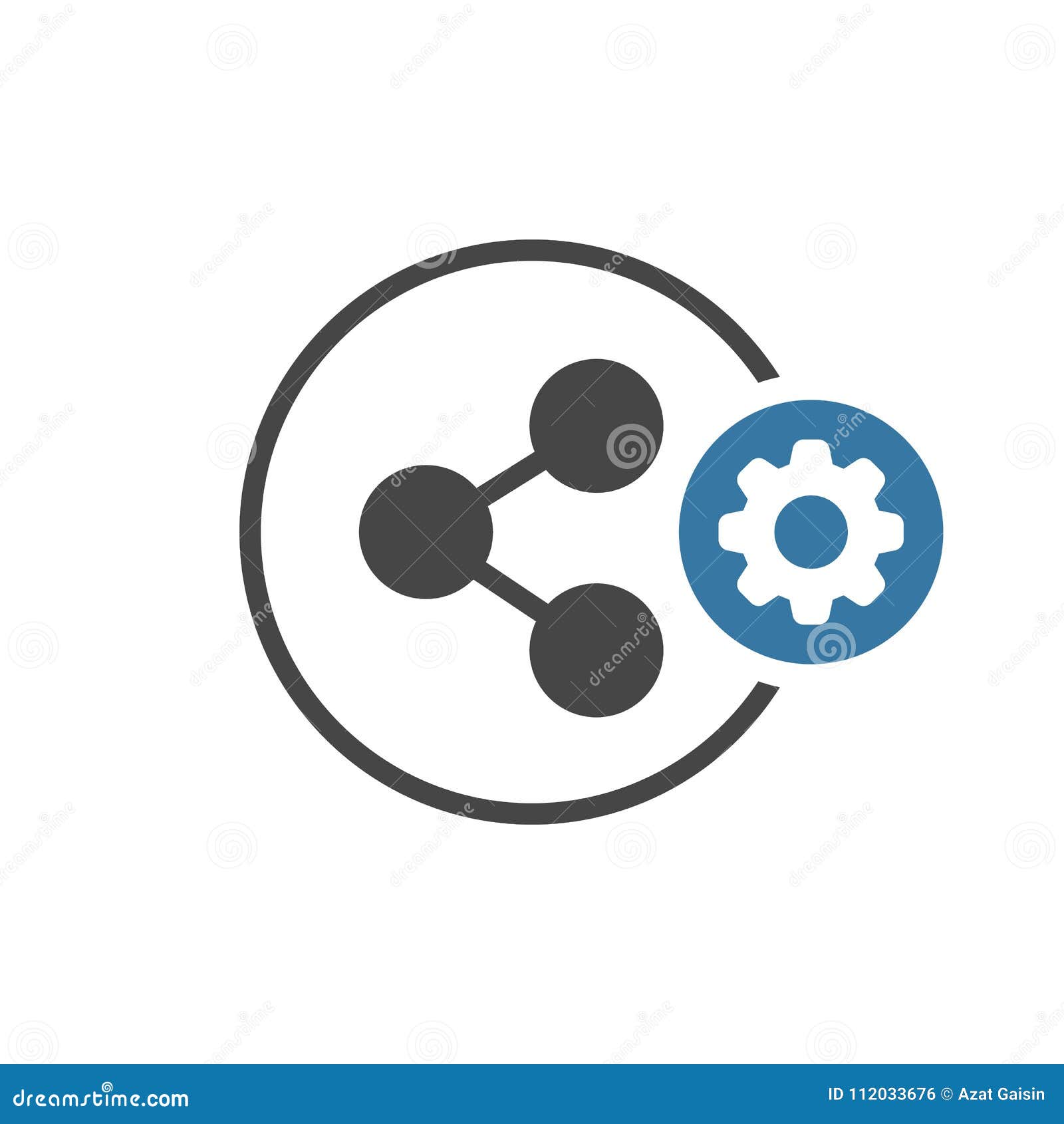 Share Icon with Settings Sign. Share Icon and Customize, Setup, Manage ...