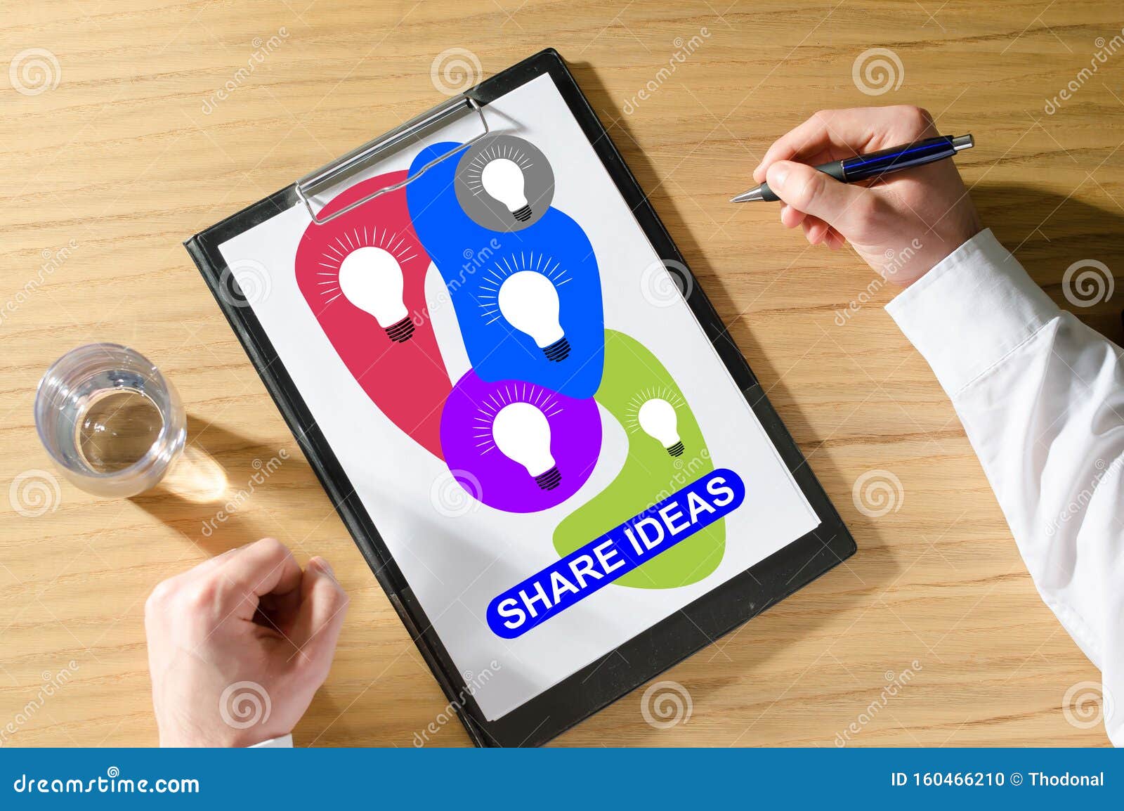 Share Ideas Concept on a Desk Stock Illustration - Illustration of ...