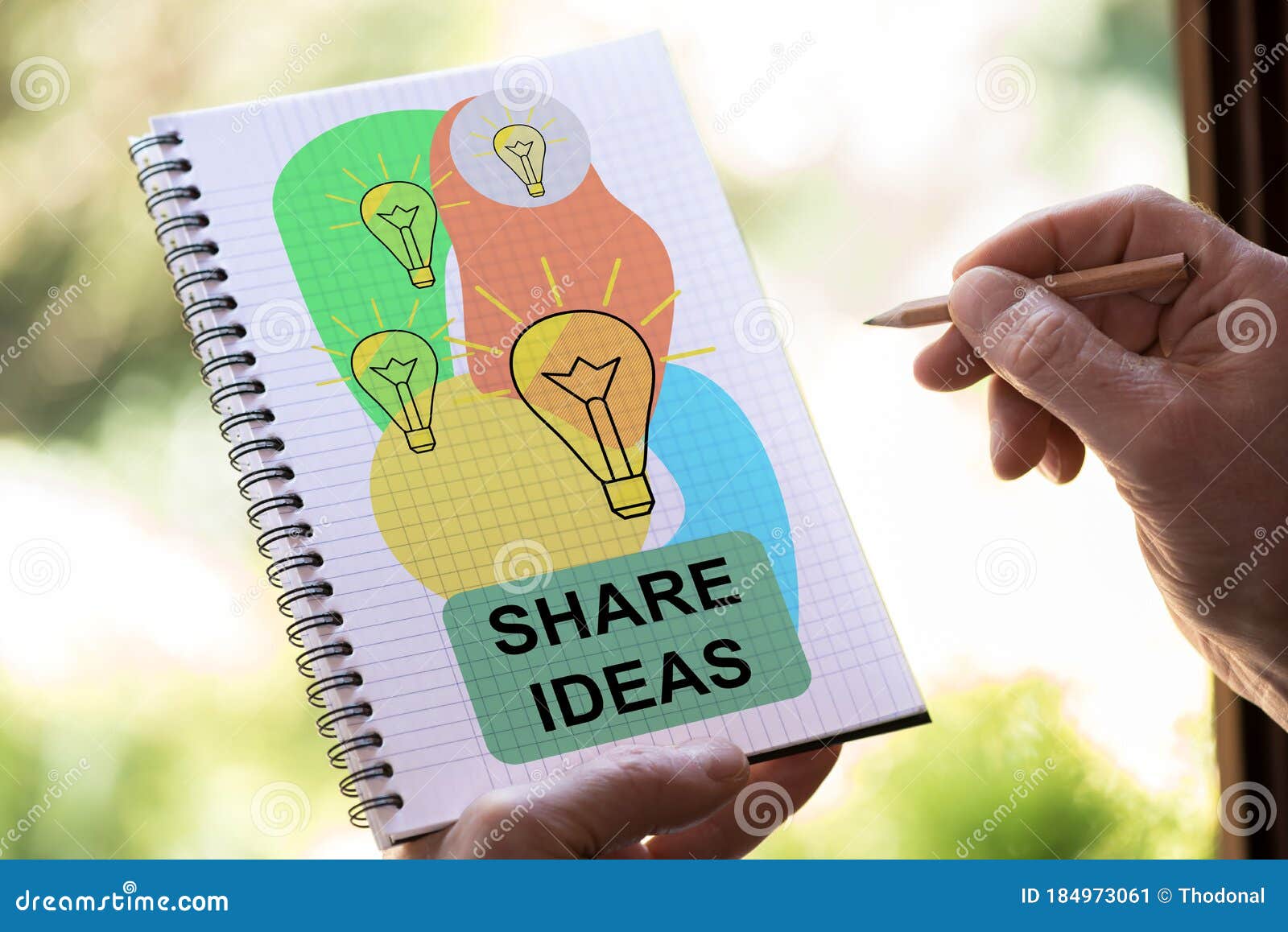 Share Ideas Concept on a Notepad Stock Image - Image of light ...