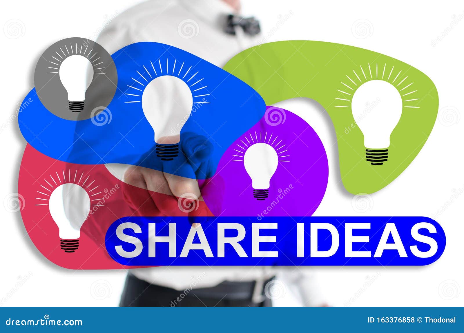 Share Ideas Concept Shown by a Man Stock Photo - Image of inspiration ...