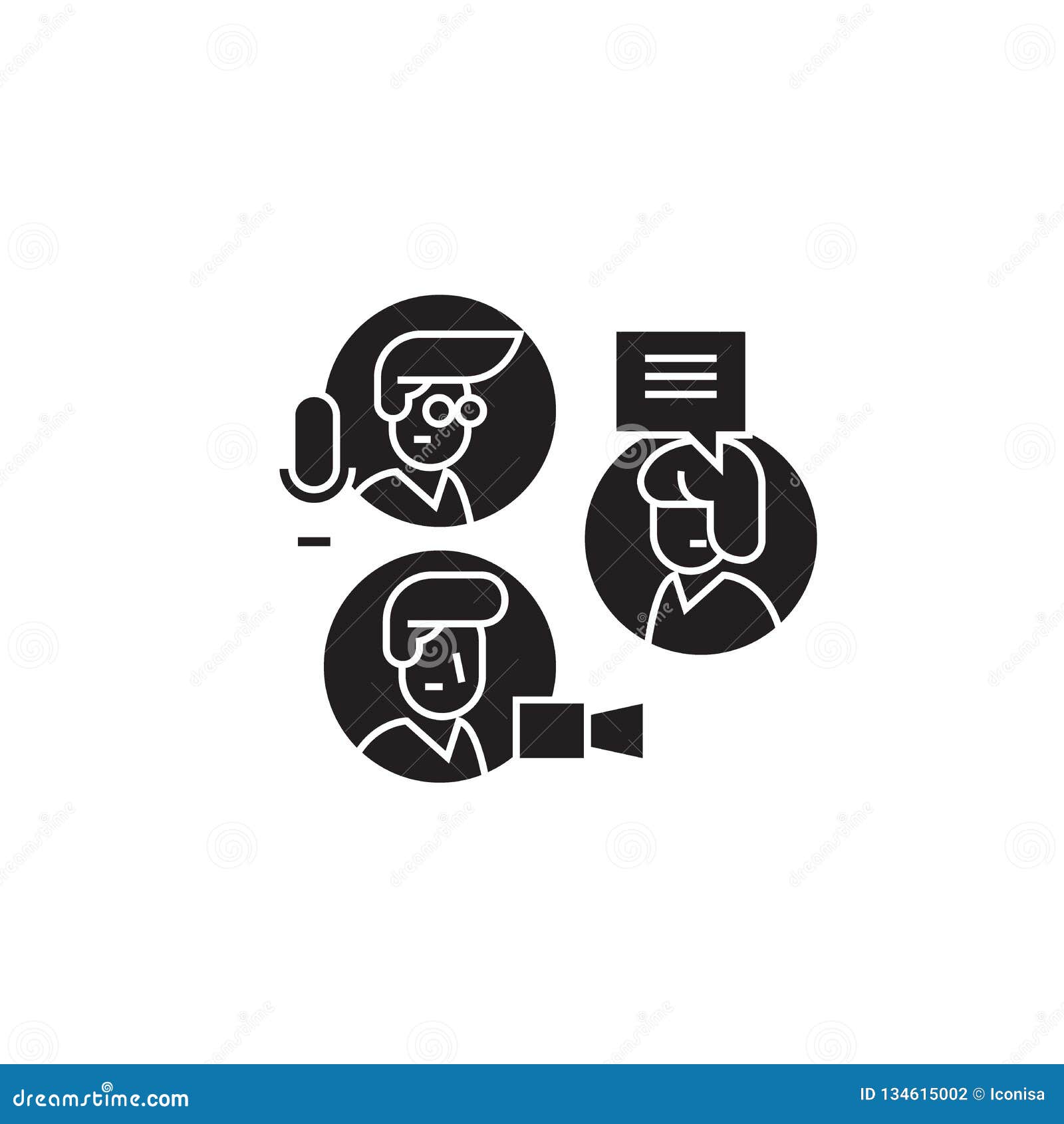 Share Ideas, Group Chat Black Vector Concept Icon. Share Ideas, Group ...