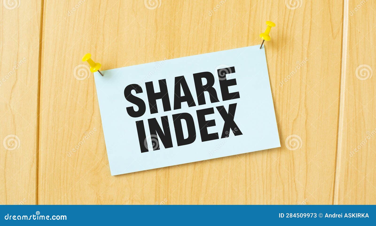 SHARE INDEX Sign Written on Sticky Note Pinned on Wooden Wall Stock ...