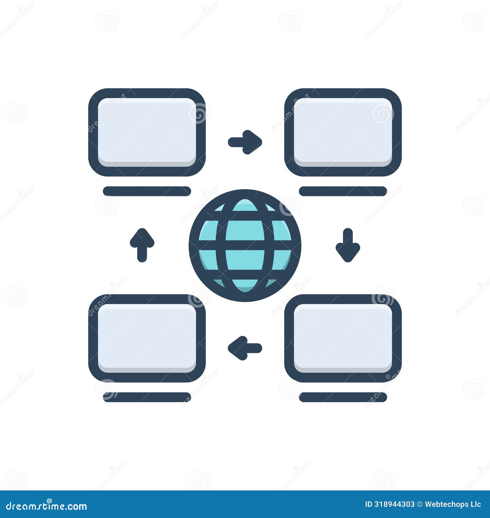 Color Illustration Icon for Share Information, Share and Networking ...