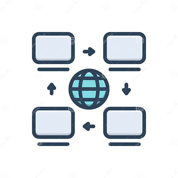 Color Illustration Icon for Share Information, Share and Networking ...