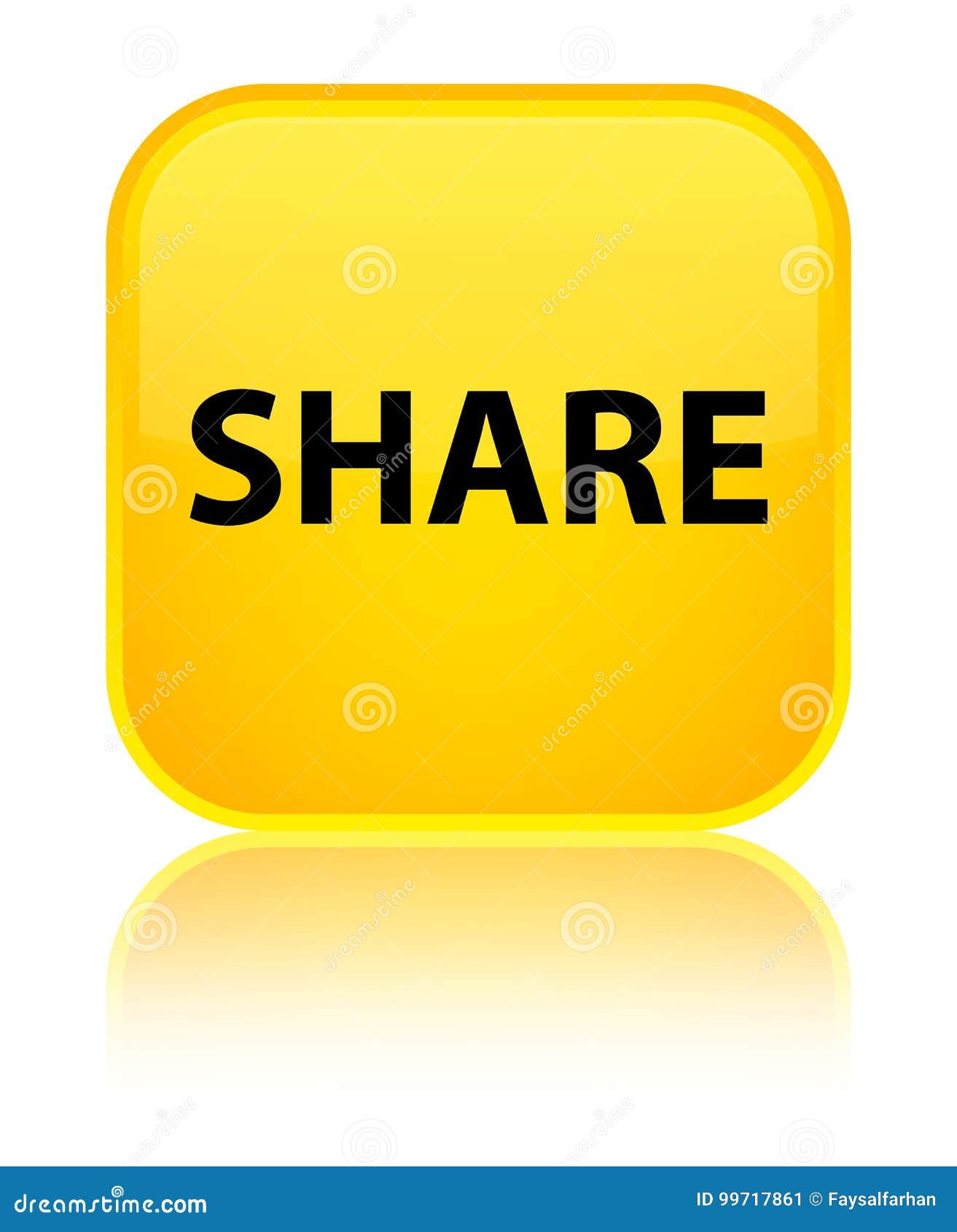 Share Special Yellow Square Button Stock Illustration - Illustration of ...