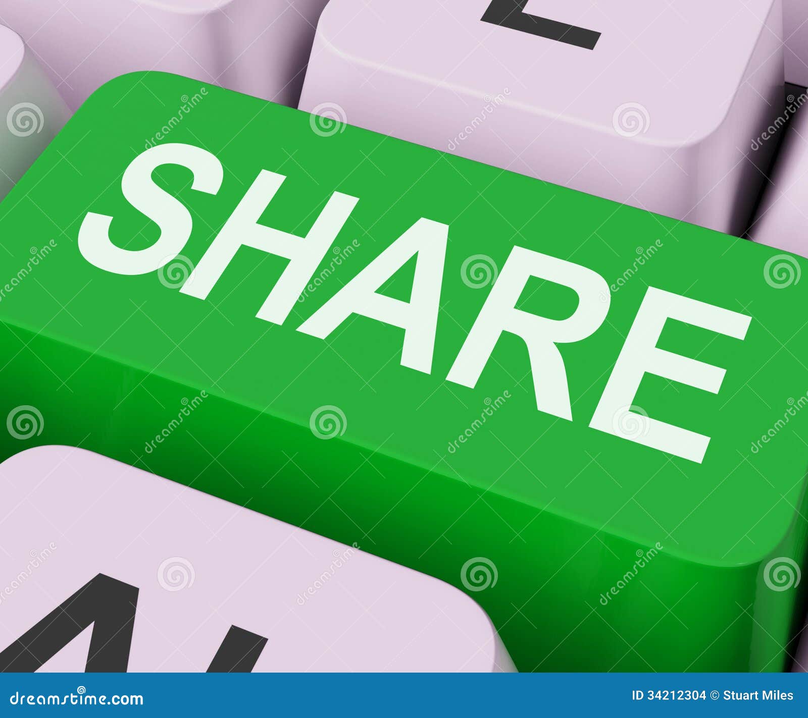Share Key Shows Sharing Webpage or Picture Online Stock Illustration ...